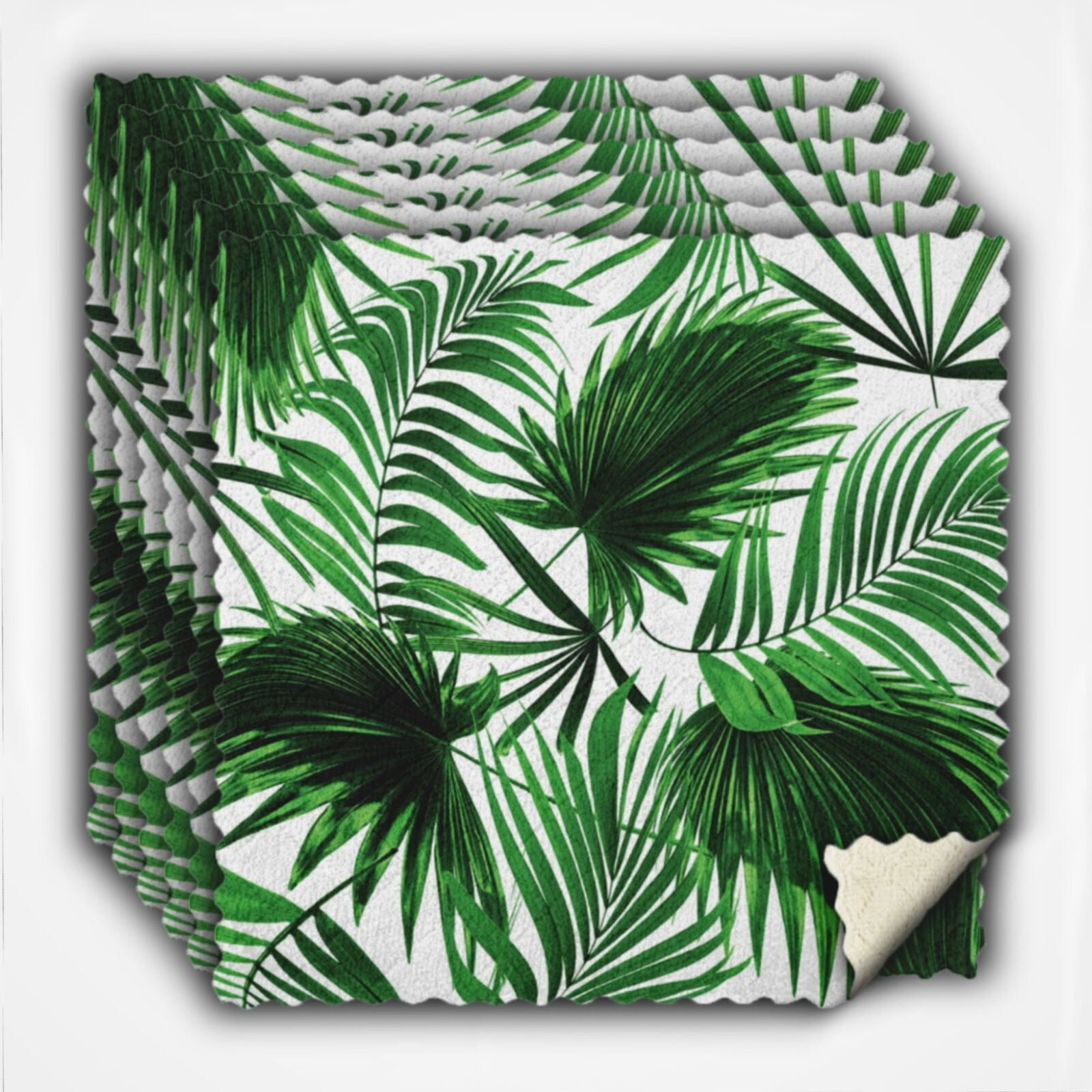 Swedish Dish Cloths, Palm Leaf Realistic Vivid Leaves Of Palm Tree ...