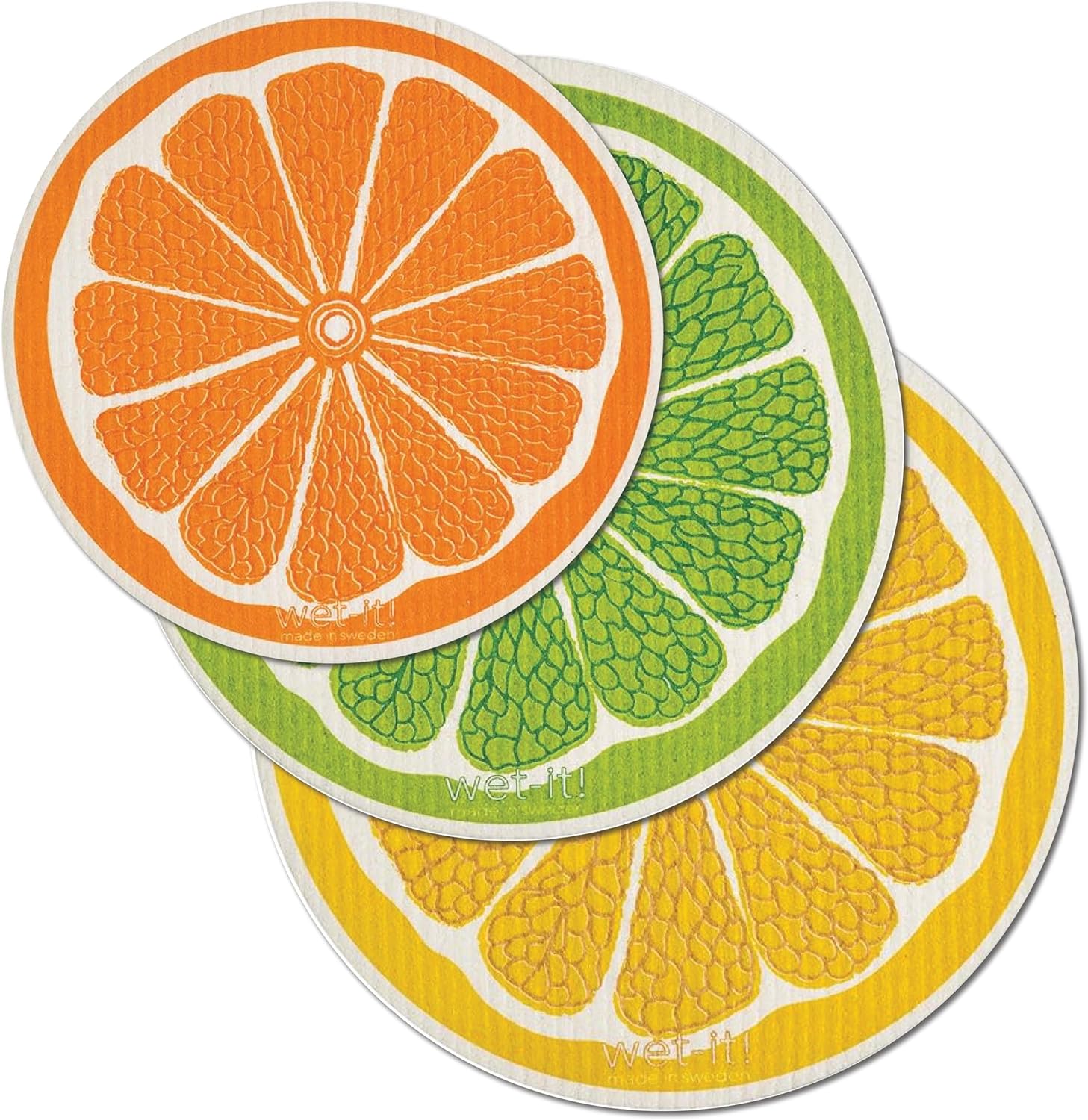 Swedish Dishcloth Set (Orange Lemon Lime) - Walmart.com