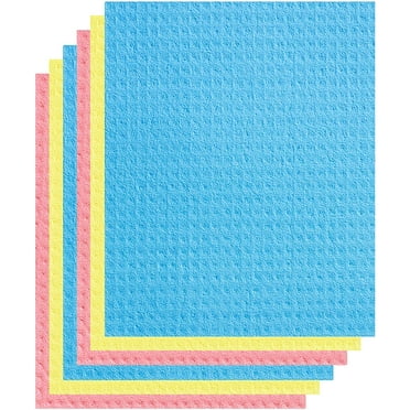 Cheapnwork Reusable Sponge Cloths, Absorbent Dish Washcloths, 5 Piece ...