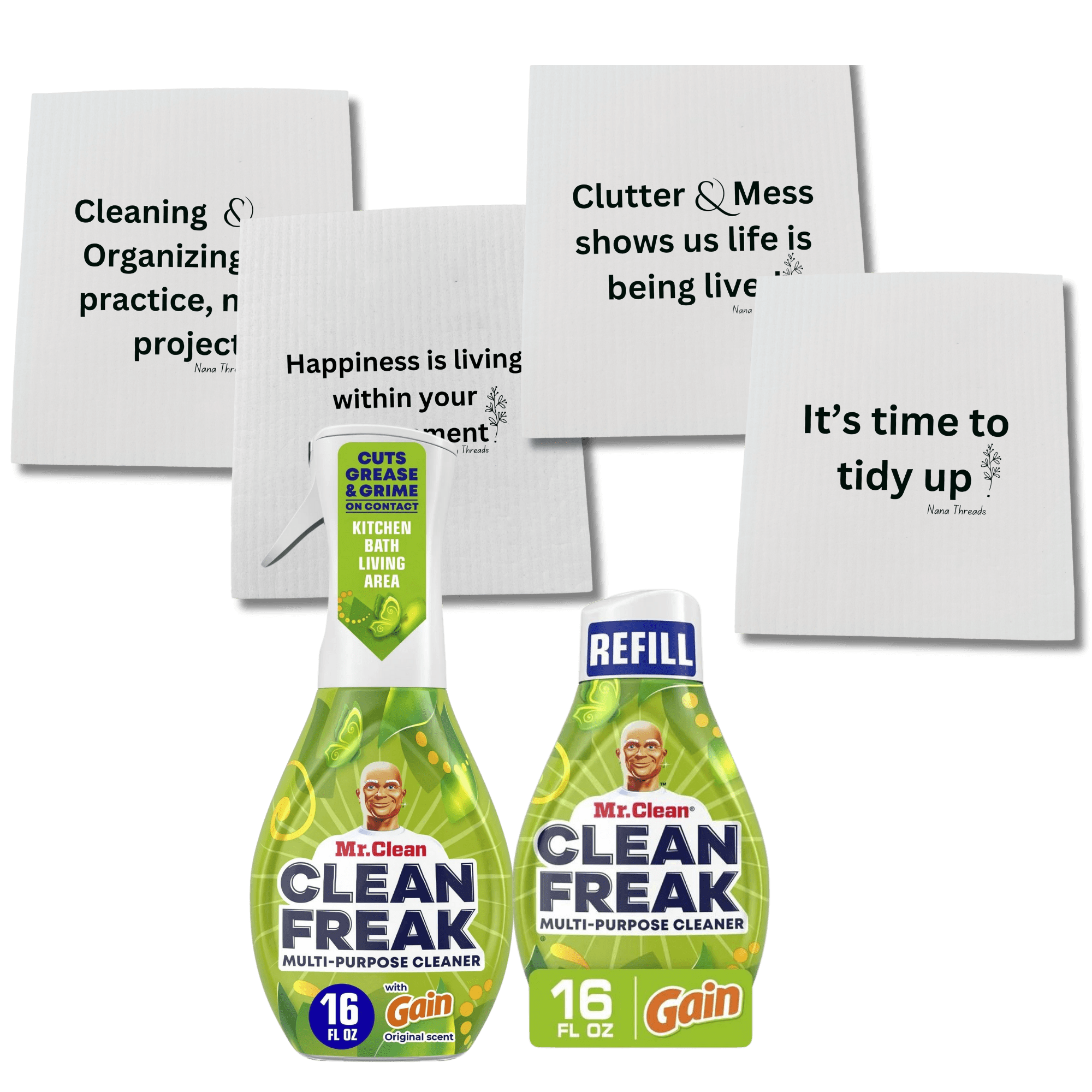 Swedish Dishcloths Reusable Paper Towels Bundle with Mr. Clean, Clean ...