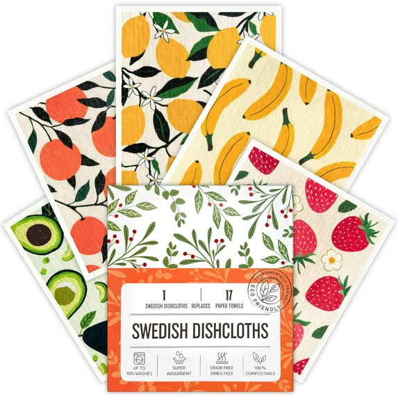 Swedish Dishcloths for Kitchen, Swedish Dish Cloths 5 , Absorbent Paper ...