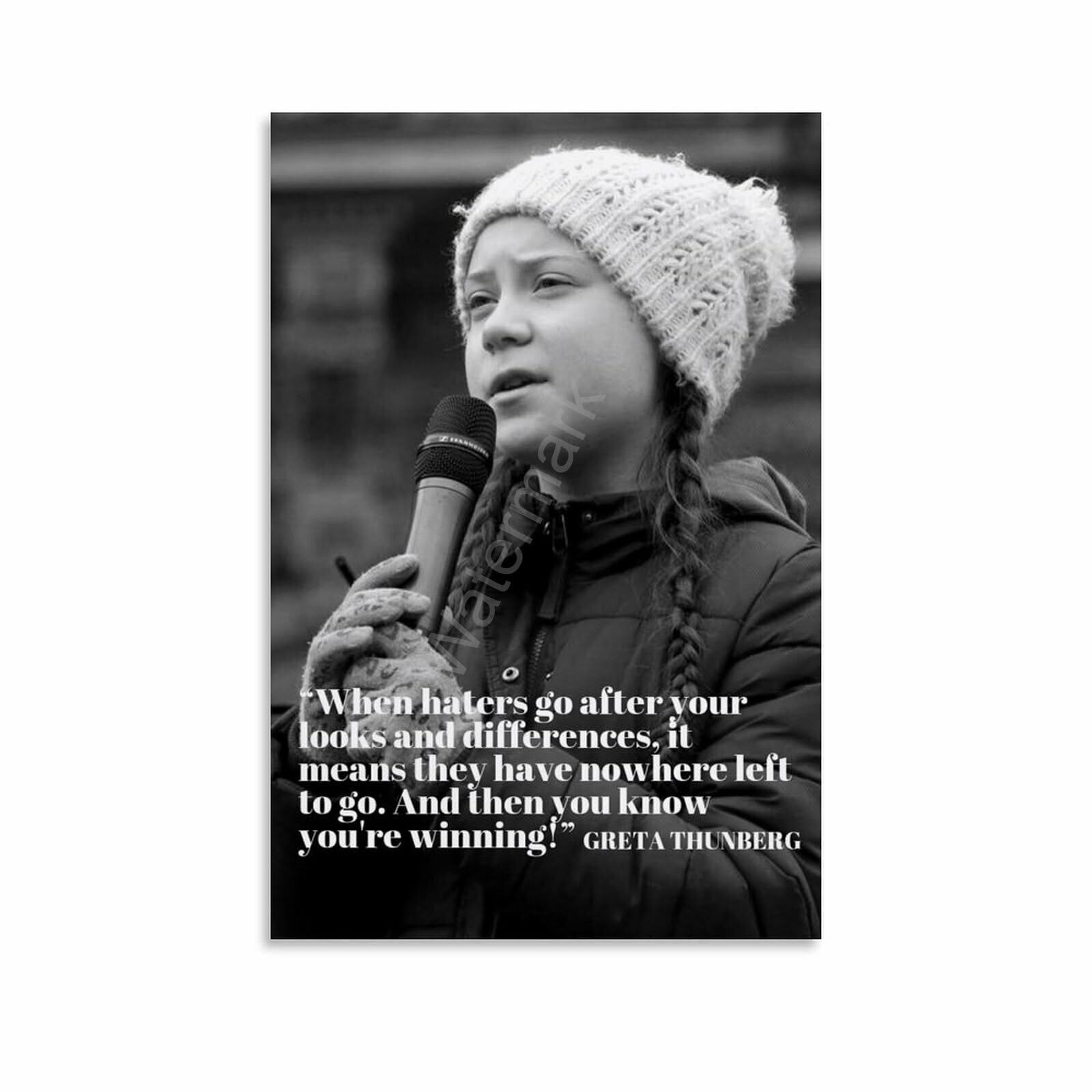 Swedish Environmental Activist Greta Thunberg Quote Poster (3) Canvas ...