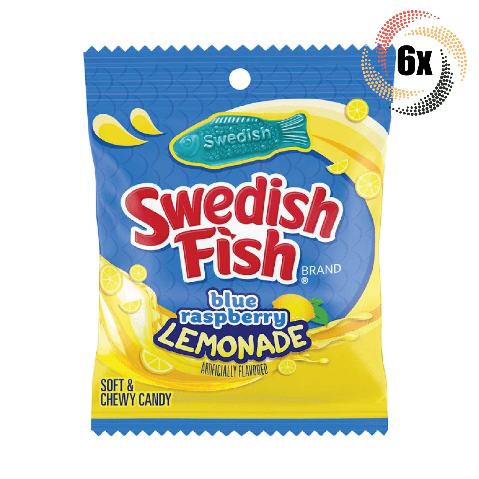 Swedish Fish Blue Raspberry Lemonade Flavor Soft & Chewy Gummy Candy ...