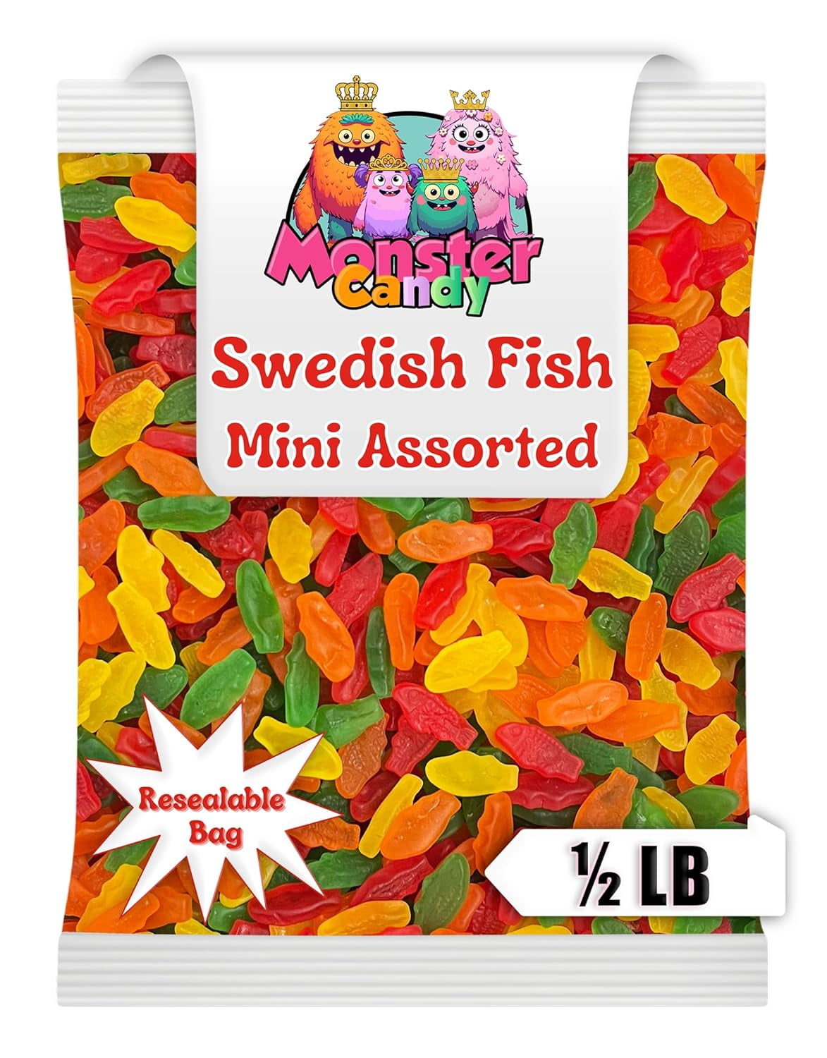 Swedish Fish Candy Bulk Assorted Flavors - 8 oz resealable bag ...
