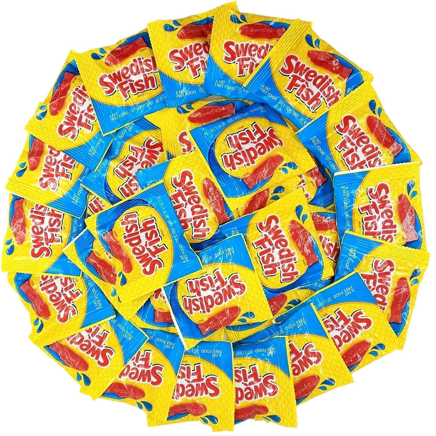 Swedish Fish Mini Packs Individually Wrapped Soft & Chewy Bulk, 70 ...
