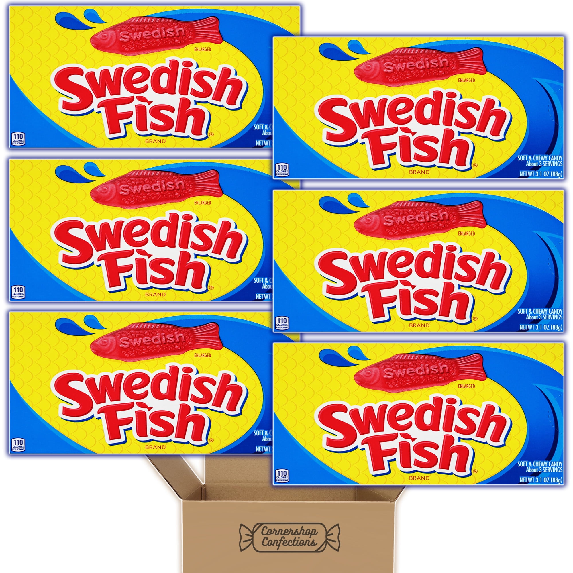 Swedish Fish Movie Theater Box Candy Bundle Pack - 6 Individually ...