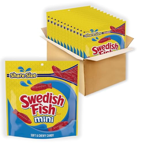 Swedish Fish Red Bag Gummy Candy, 12 Ounce, 12 Packs Per Case - Walmart.com