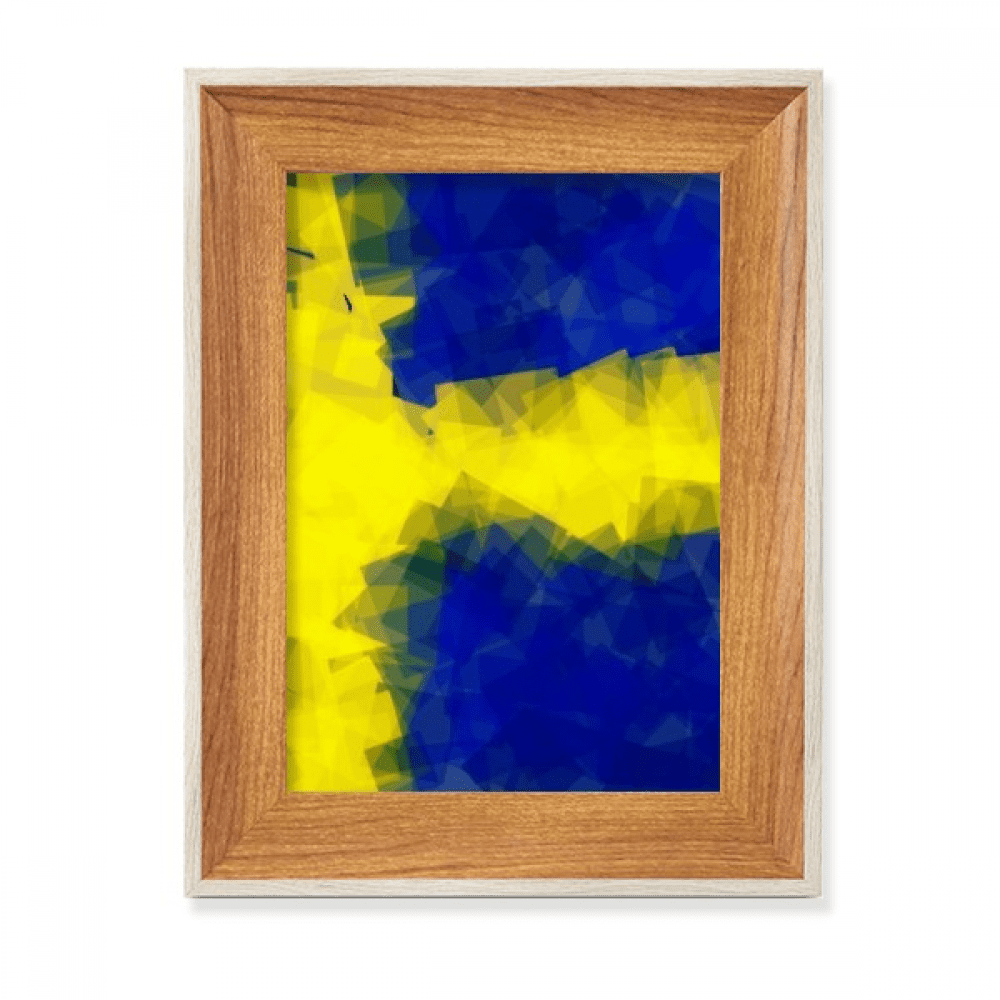 Swedish Flag Pattern Desktop Wooden Photo Frame Display Picture Art ...