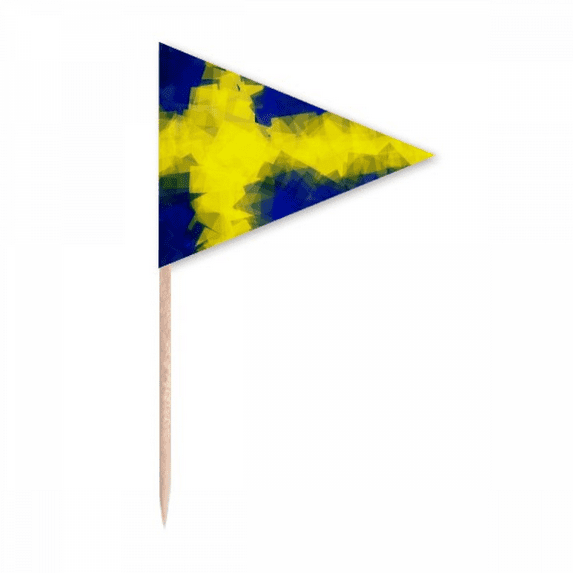 Swedish Flag Pattern Toothpick Triangle Cupcake Toppers Flag - Walmart.com