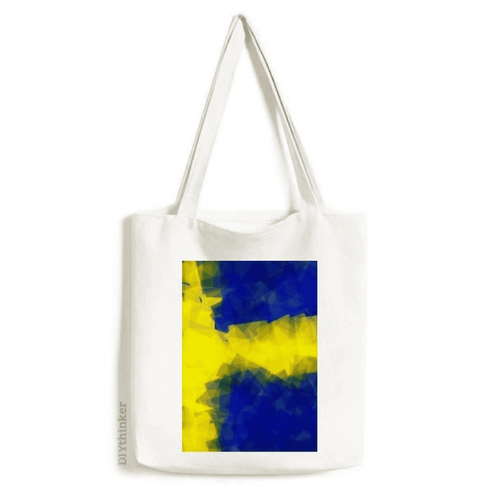 Swedish Flag Pattern Tote Canvas Bag Shopping Satchel Casual Handbag ...