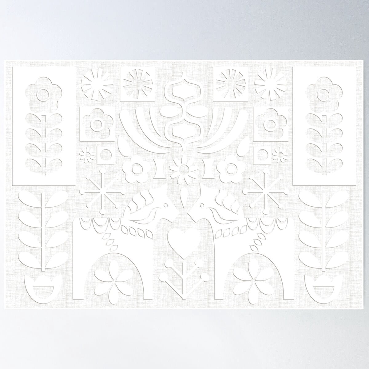 Swedish Folk Art - Subtle Poster Wall Art, Modern Wall Decor For Living ...