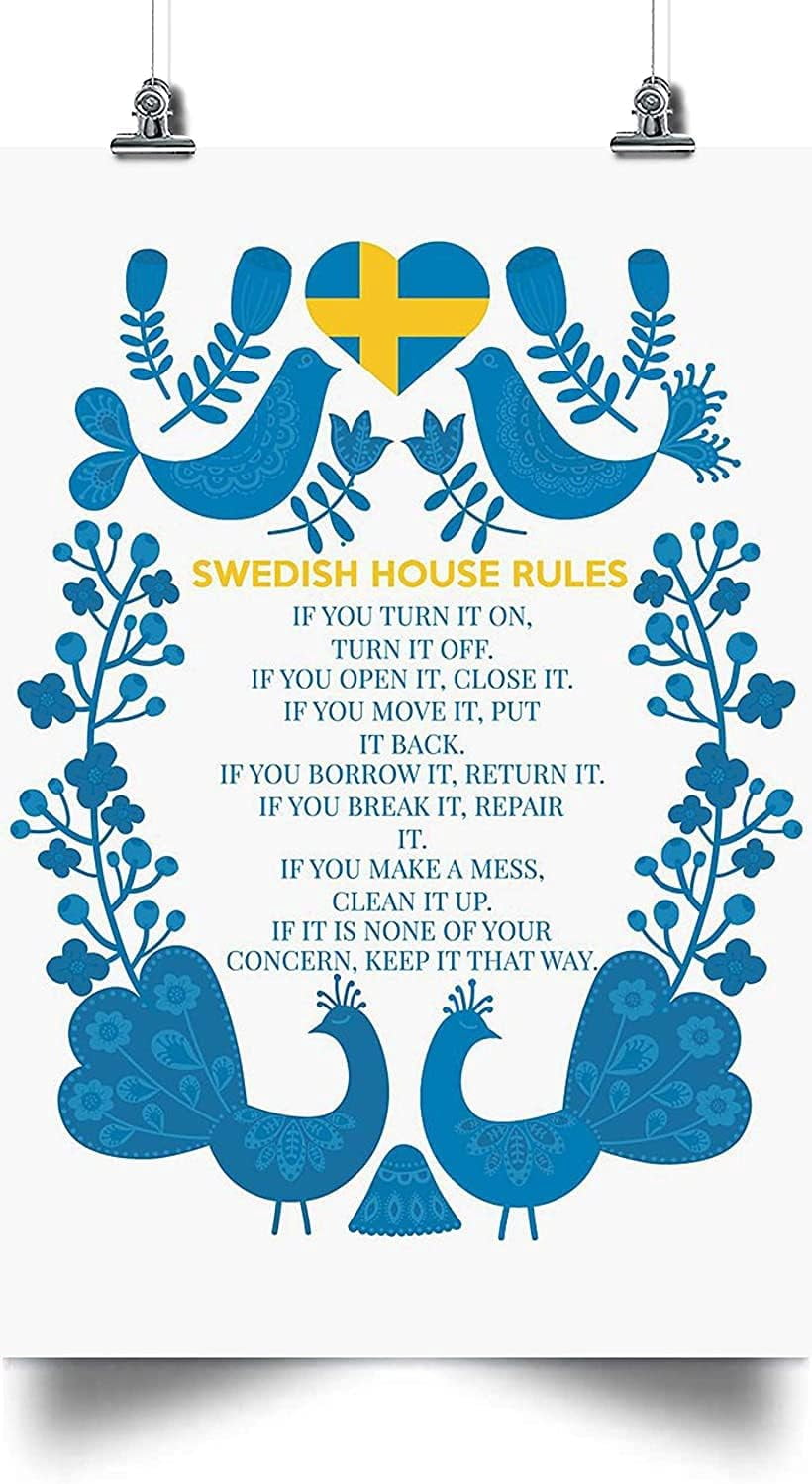 Swedish House Rules - Poster - Perfect For Any Occasion Birthday ...