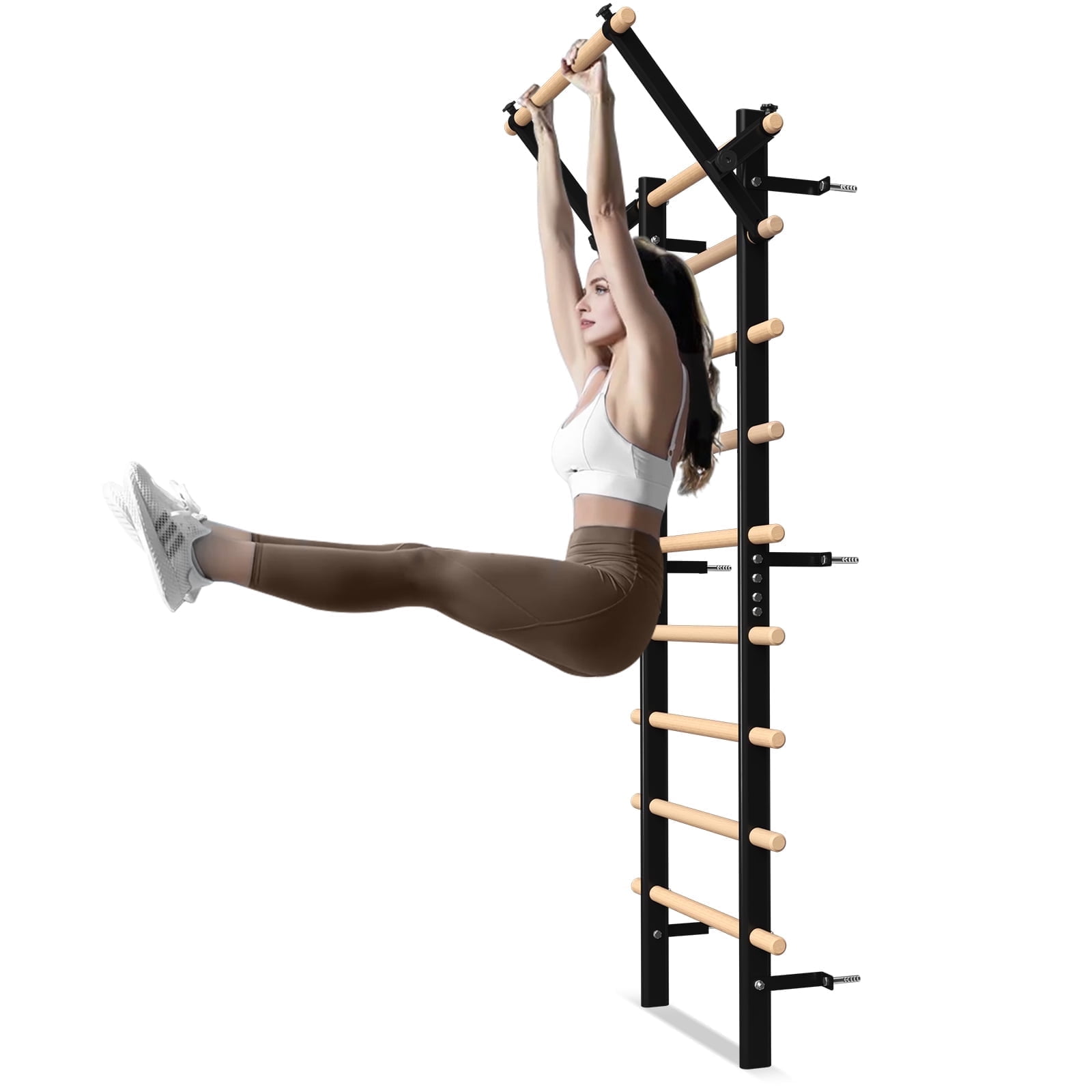 Syedee Swedish Ladder Stall Bar, Wall-Mounted Multifunctional Gym for ...