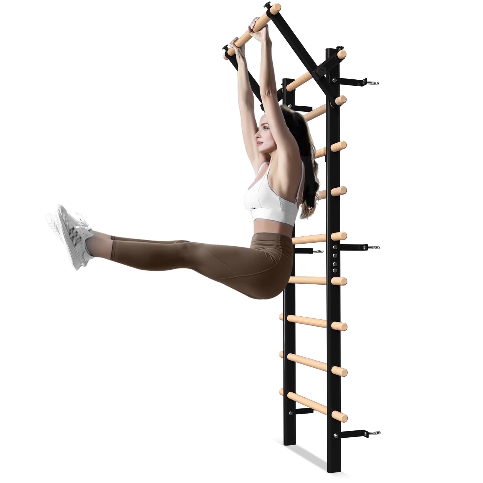 syedee Swedish Ladder Stall Bar, Wall-Mounted Gym for Home Fitness ...