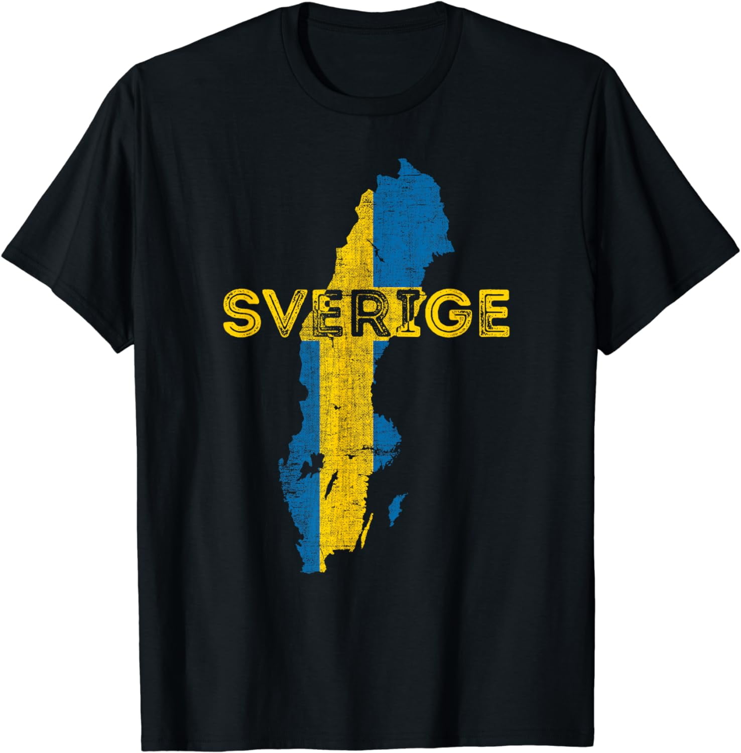 Swedish Map and Flag Souvenir - Distressed Sweden T-Shirt - Walmart.com