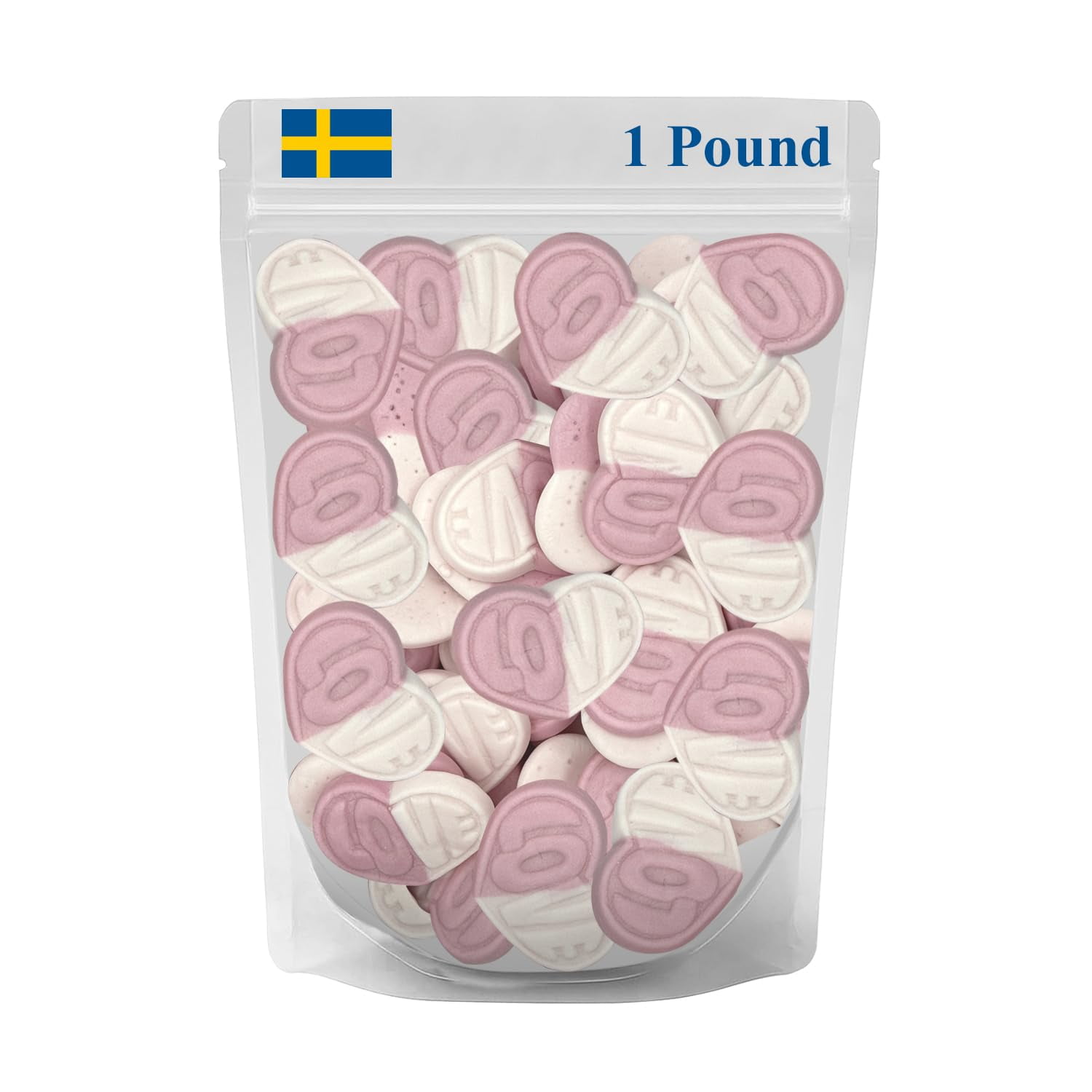 Swedish Strawberry Vanilla Heart-Shaped Gummies Candy, 1 lb Resealable ...