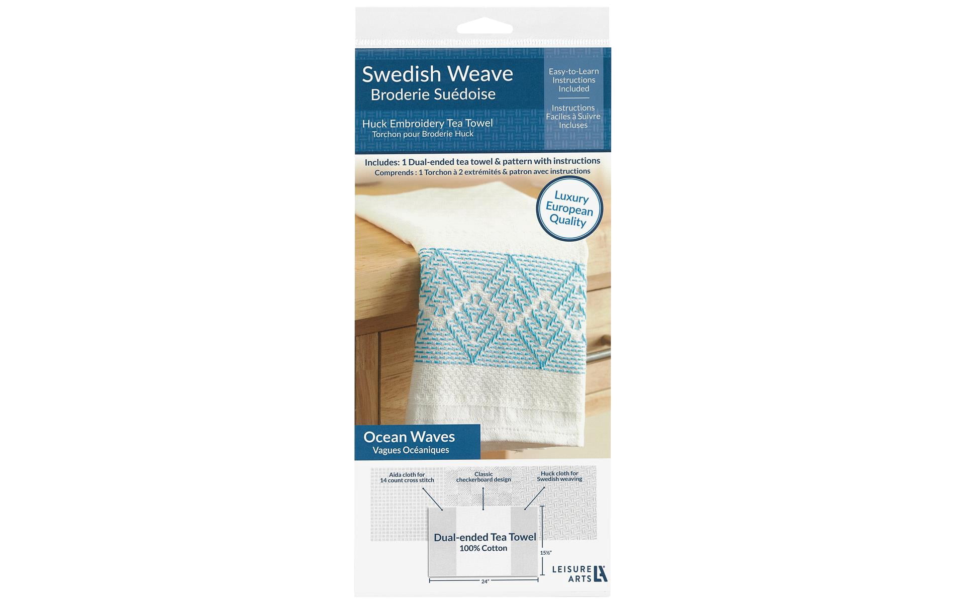 Swedish Weave Towel Kit, Ocean Waves Blue, Traditional Swedish Weaving ...