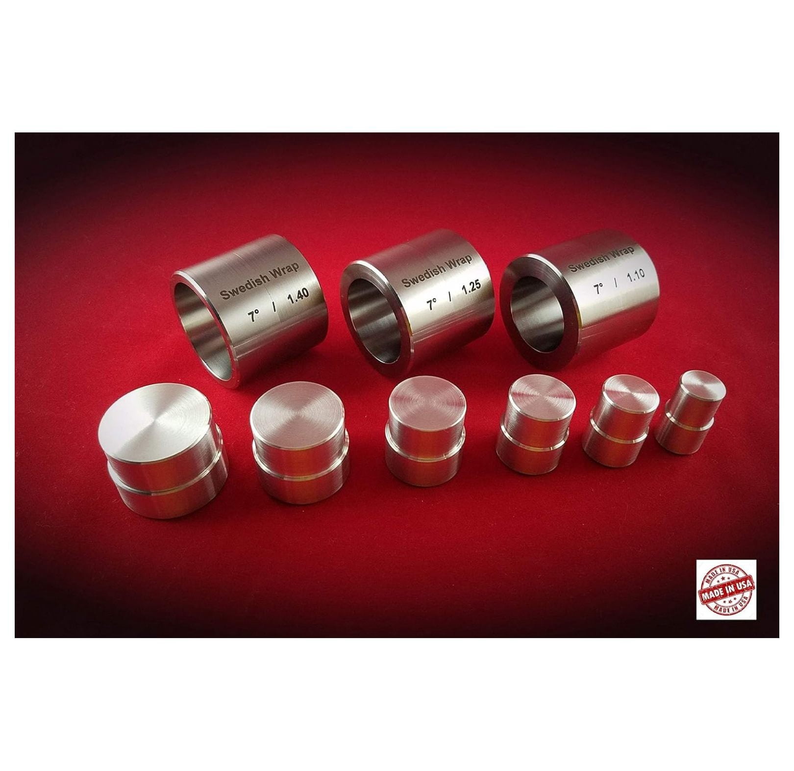 Swedish Wrap Die Set (3 pcs.) with Aluminum Plungers (6 Push Rods ...
