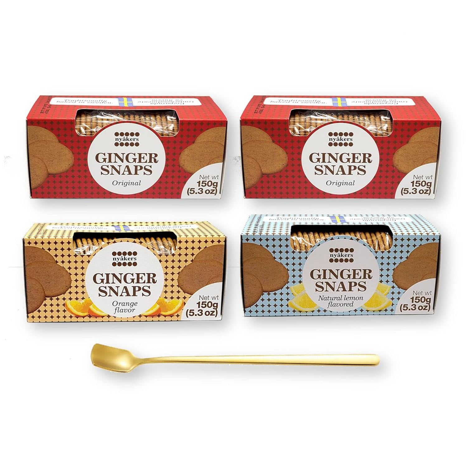 Swedish snaps Cookies Snaps 4-pk 3 Varieties (2 Original, 1 Orange, 1 ...