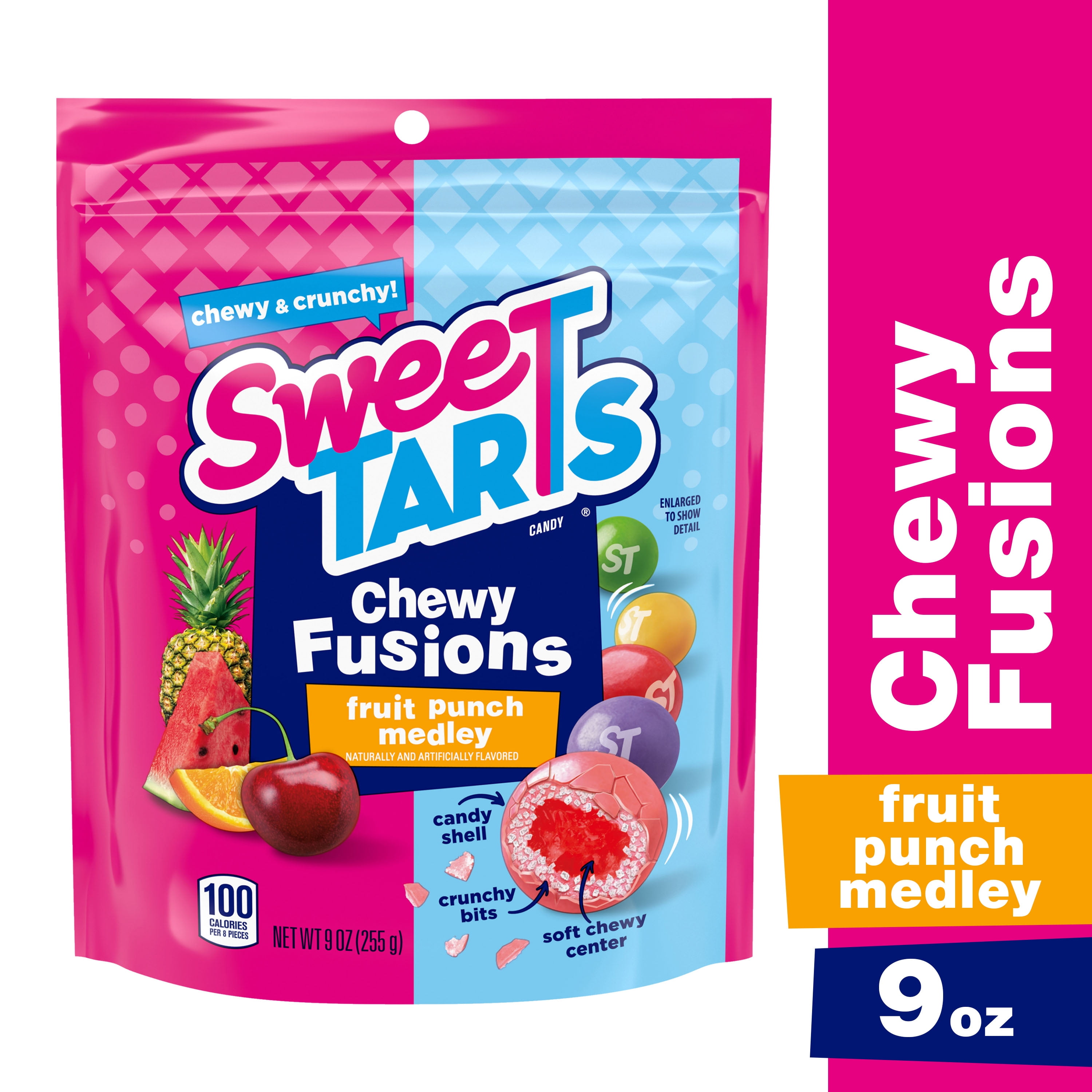 SweeTARTS Chewy Fusions Candy, Fruit Punch Flavored, 9 oz_Pack of 2 ...