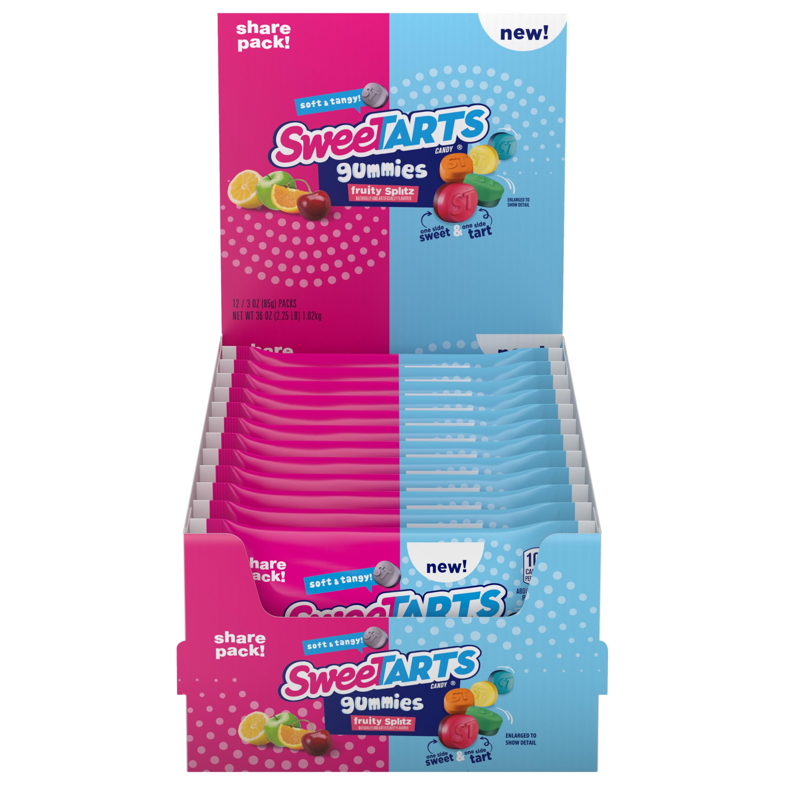SweeTARTS Gummies Fruity Splitz, Candy, Sweet and Tart, Share Pack, 3 ...