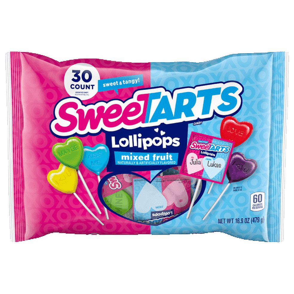 SweeTARTS Heart Lollipops 30 Count Mixed Fruit 16.9 oz. Bag - Walmart.com