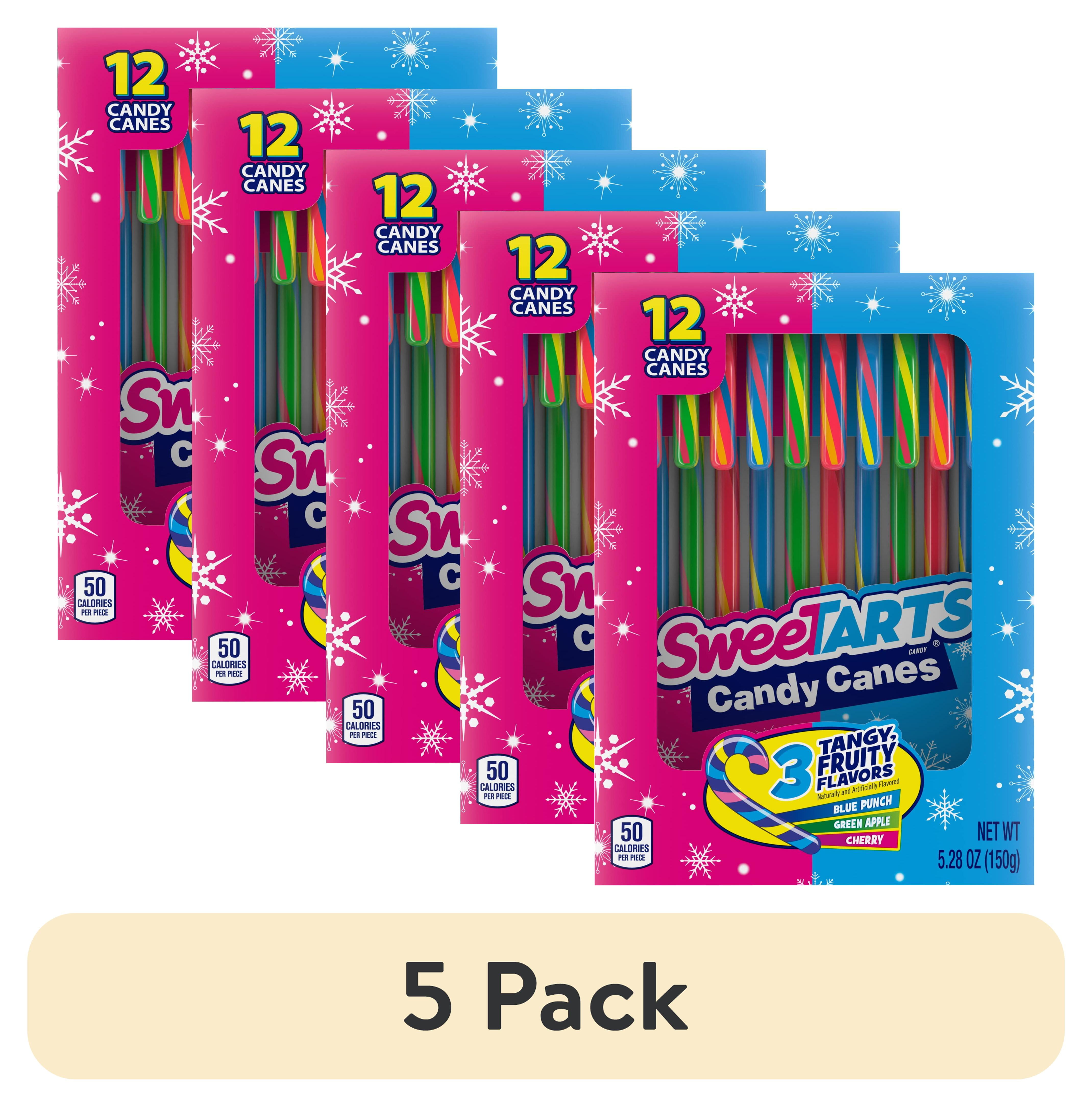 (5 pack) SweeTARTS Holiday Candy Canes, Christmas Candy Stocking ...