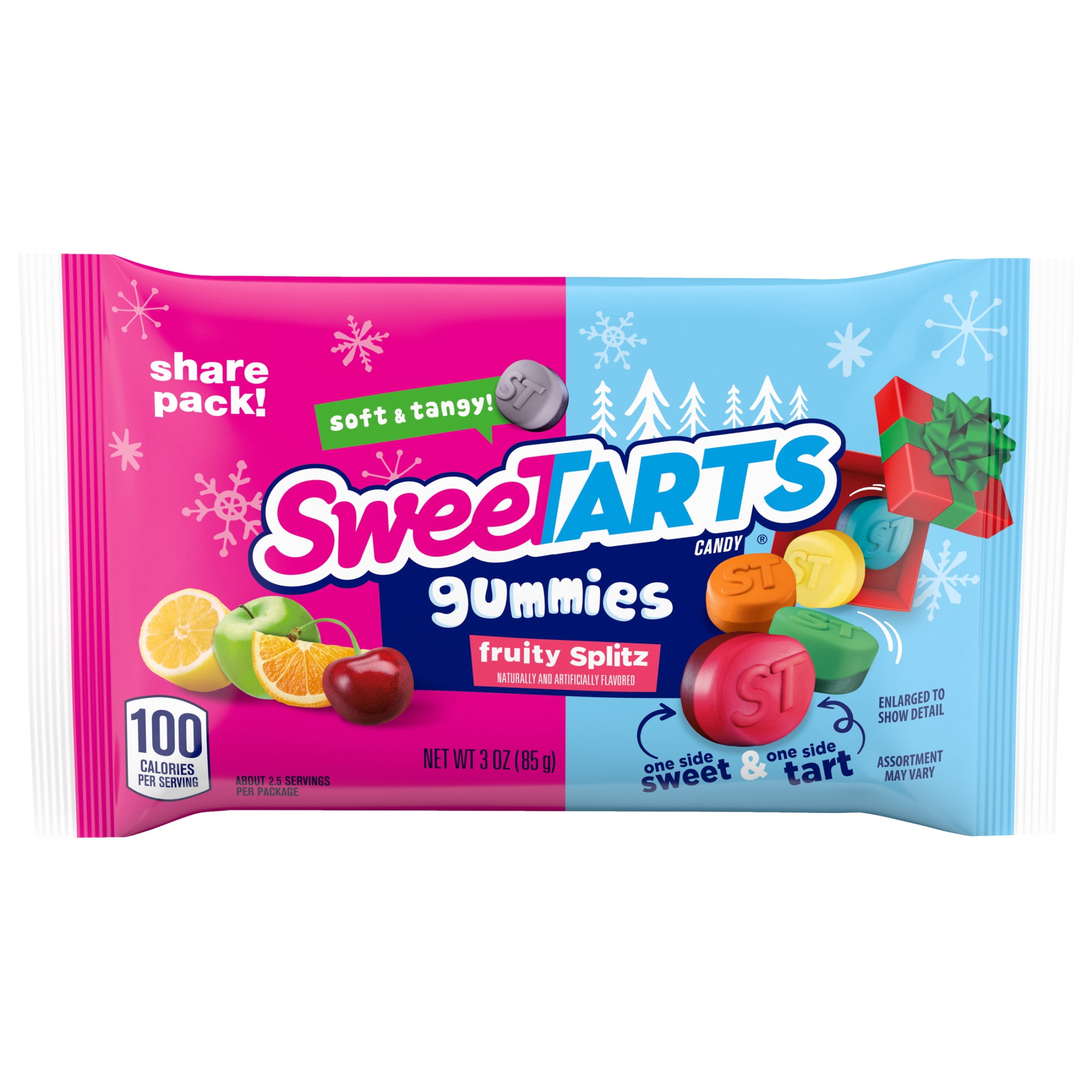 SweeTARTS Holiday Fruity Splitz Gummies Share Pack, Soft and Tangy ...