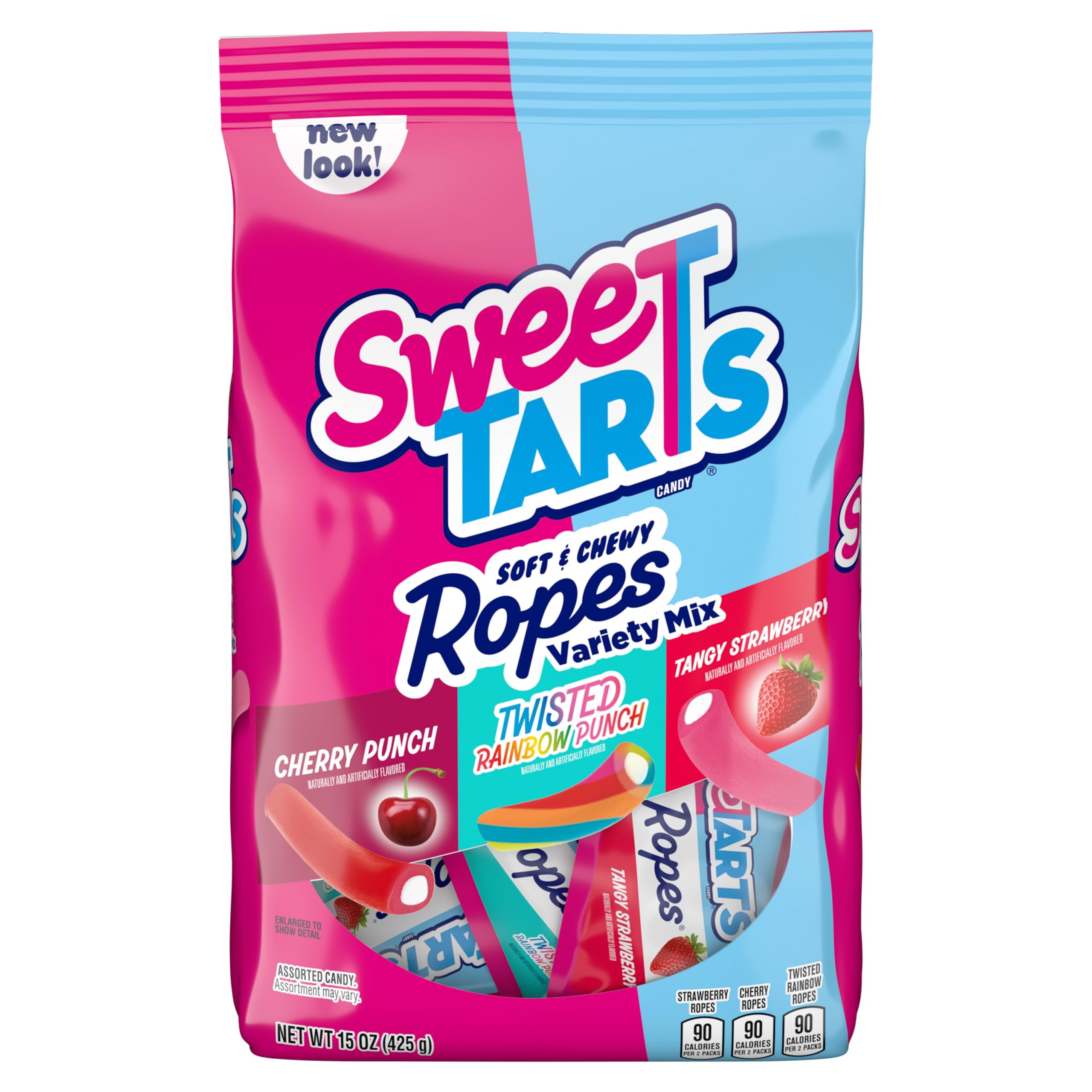 SweeTARTS Ropes Candy, FEV6 Variety Mix, Cherry Punch, Twisted Rainbow ...