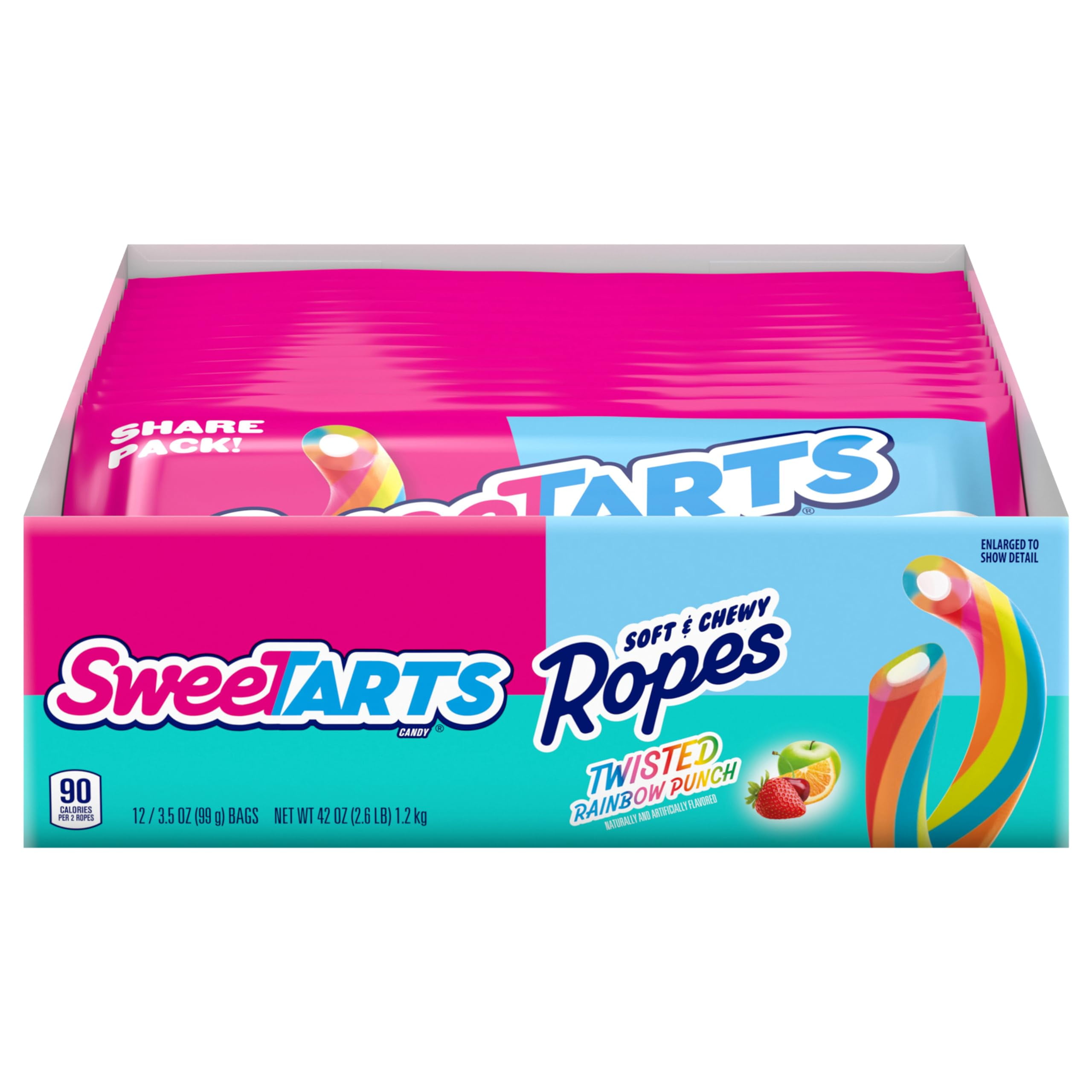 SweeTARTS Ropes, Candy, Twisted Rainbow HYZ01 Punch, Soft and Chewy, 3. ...