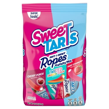 SweeTARTS Ropes, Candy, Twisted Rainbow Punch, Soft and Chewy, 9 oz ...