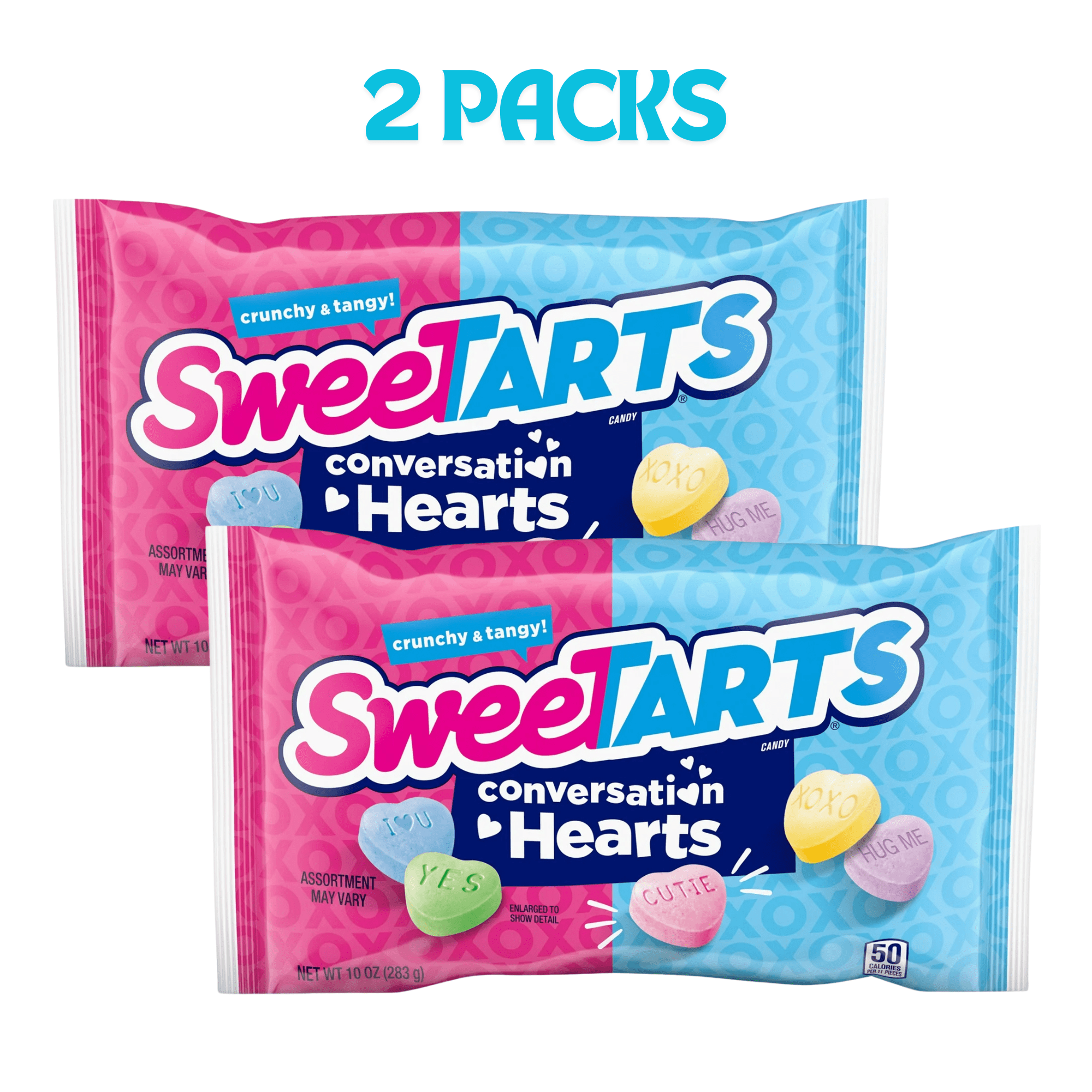 SweeTARTS Valentine's Day Conversation Hearts Candy, 10oz Each (2 Packs ...