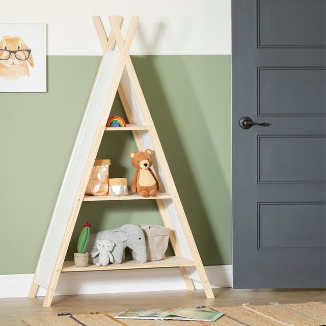 Sweedi Teepee Shelving Unit-Natural Cotton and Pine-South Shore ...