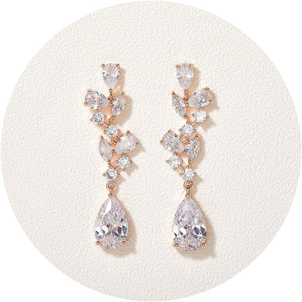 Sweeetv Bridal Wedding Earrings For Brides Bridesmaides-Marquise ...