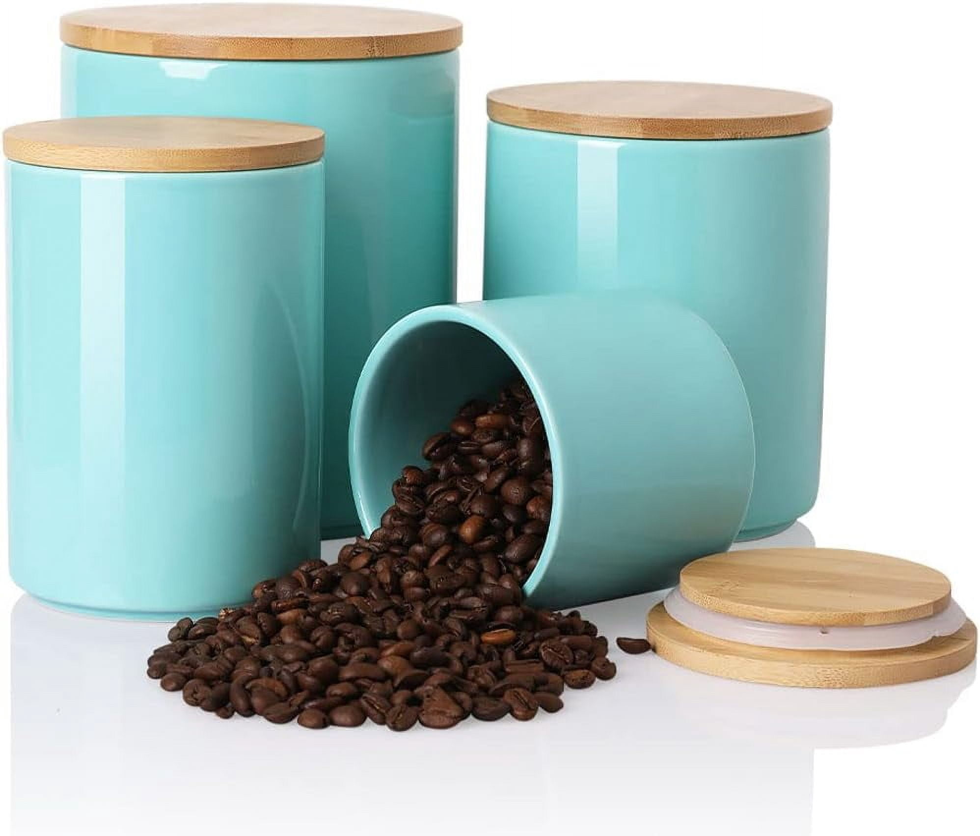 Sweejar Ceramic Kitchen Canister Sets, Heavy Food Storage Jars for ...