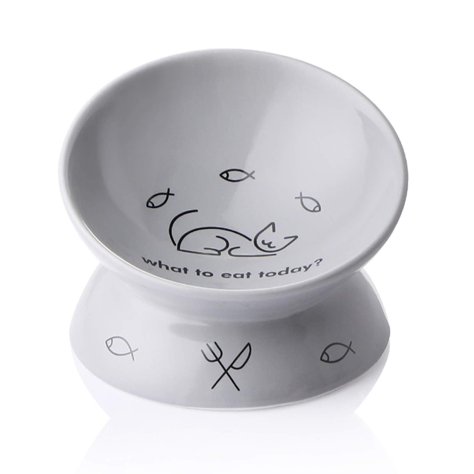 Sweejar Ceramic Raised Cat Bowls, Slanted Cat Dish Food or Water Bowls ...