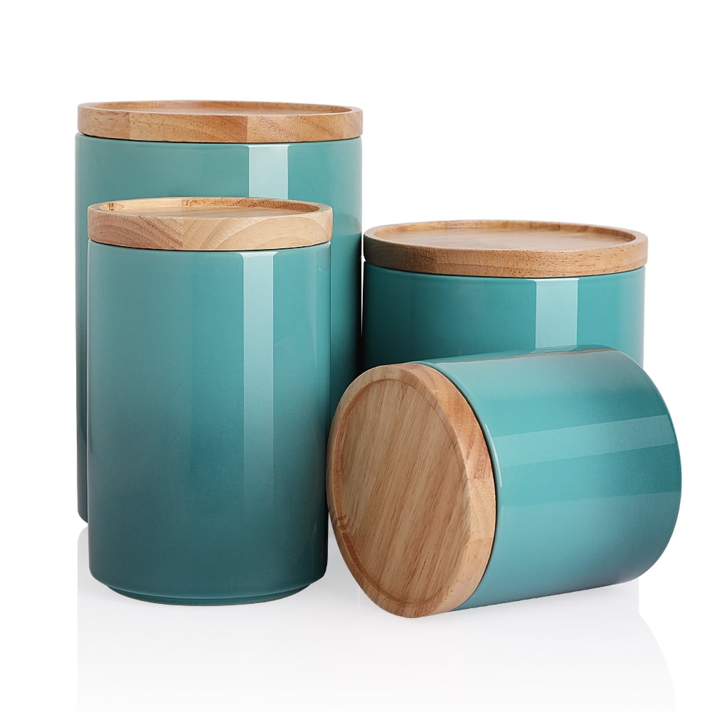 Sweejar Kitchen Canisters Ceramic Food Storage Jar Set, Stackable ...