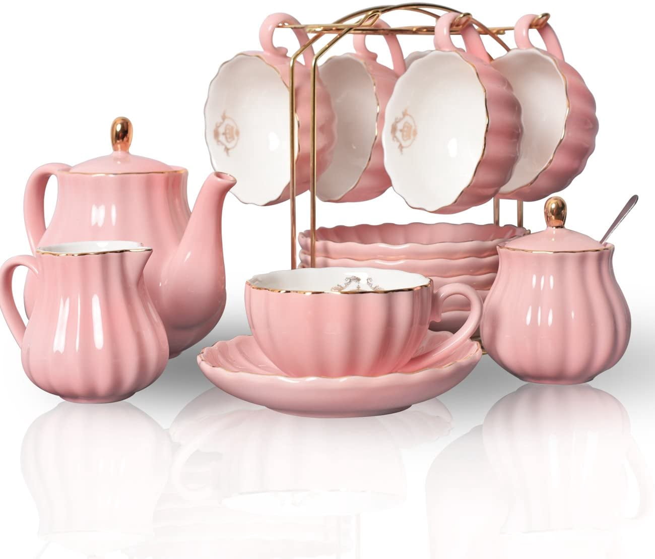 Sweejar Porcelain Tea Sets British Royal Series, 8 OZ Cups & Saucer ...