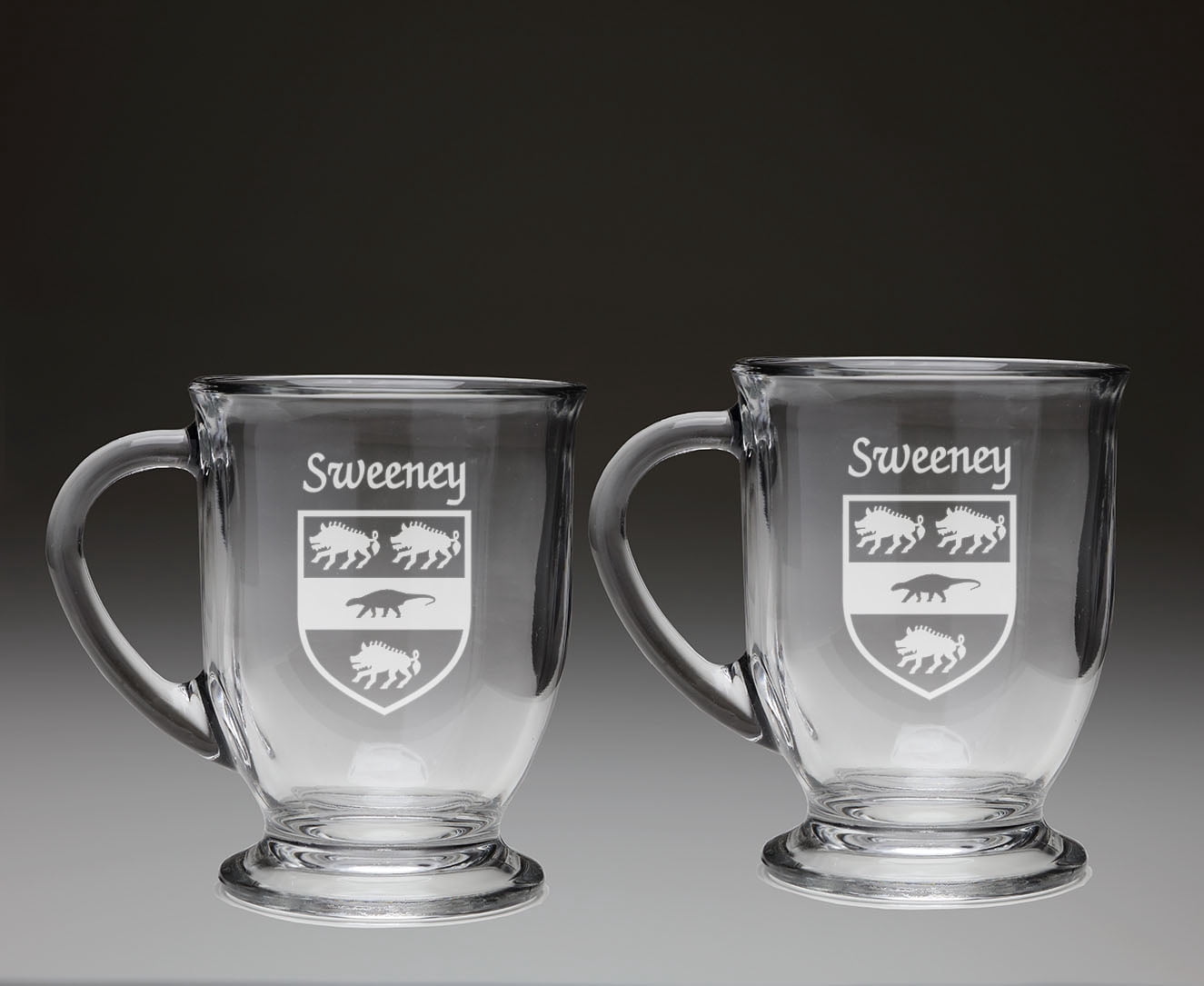 Sweeney Irish Coat of Arms Glass Coffee Mugs - Set of 2 - Walmart.com