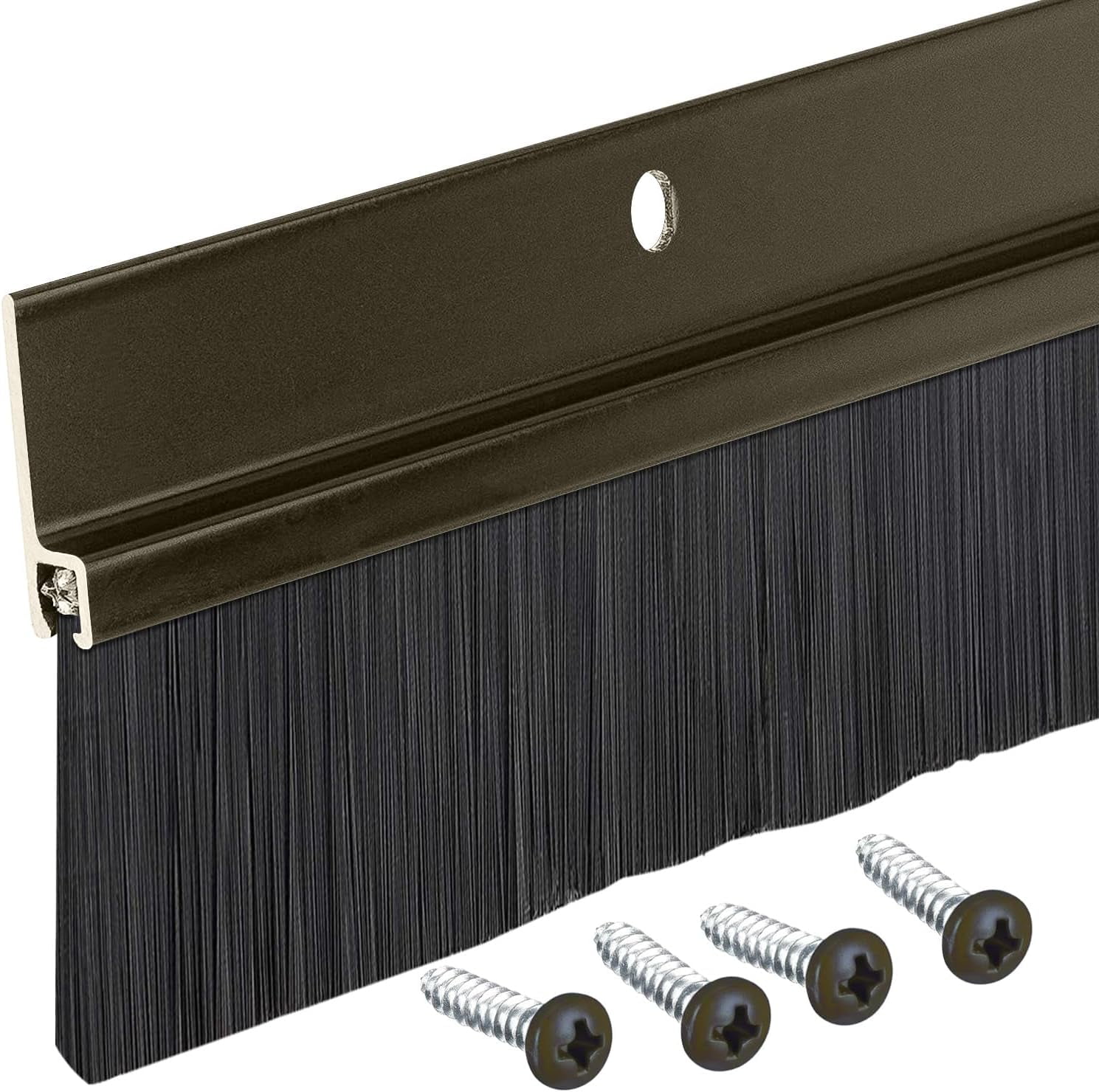 Sweep Door Sweep with Black 1 1/2" (3 FT, Brown) - Walmart.com