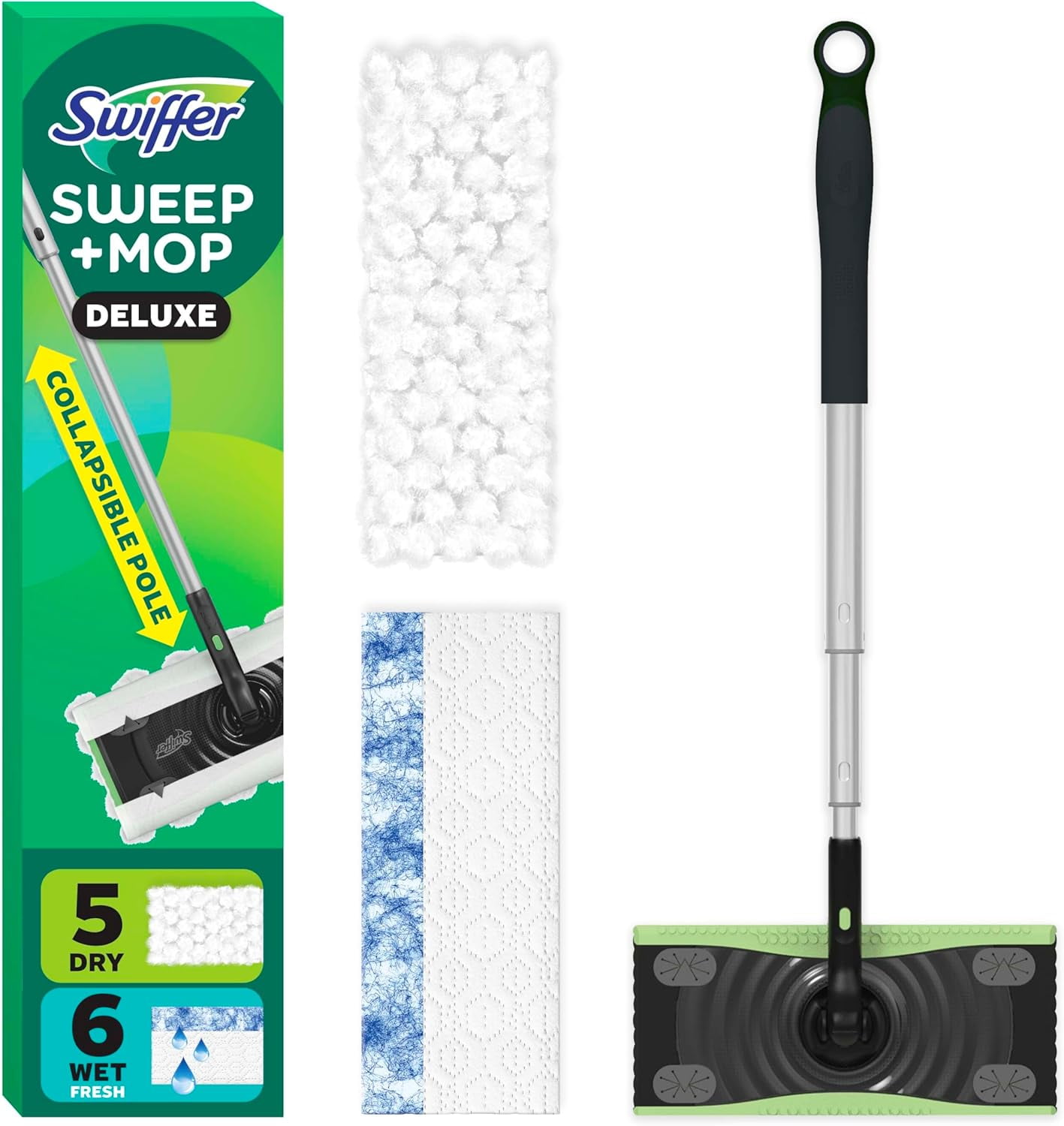 Sweep & Mop Deluxe 2-in-1 Floor Mopping and Sweeping Kit, Multi-Surface ...