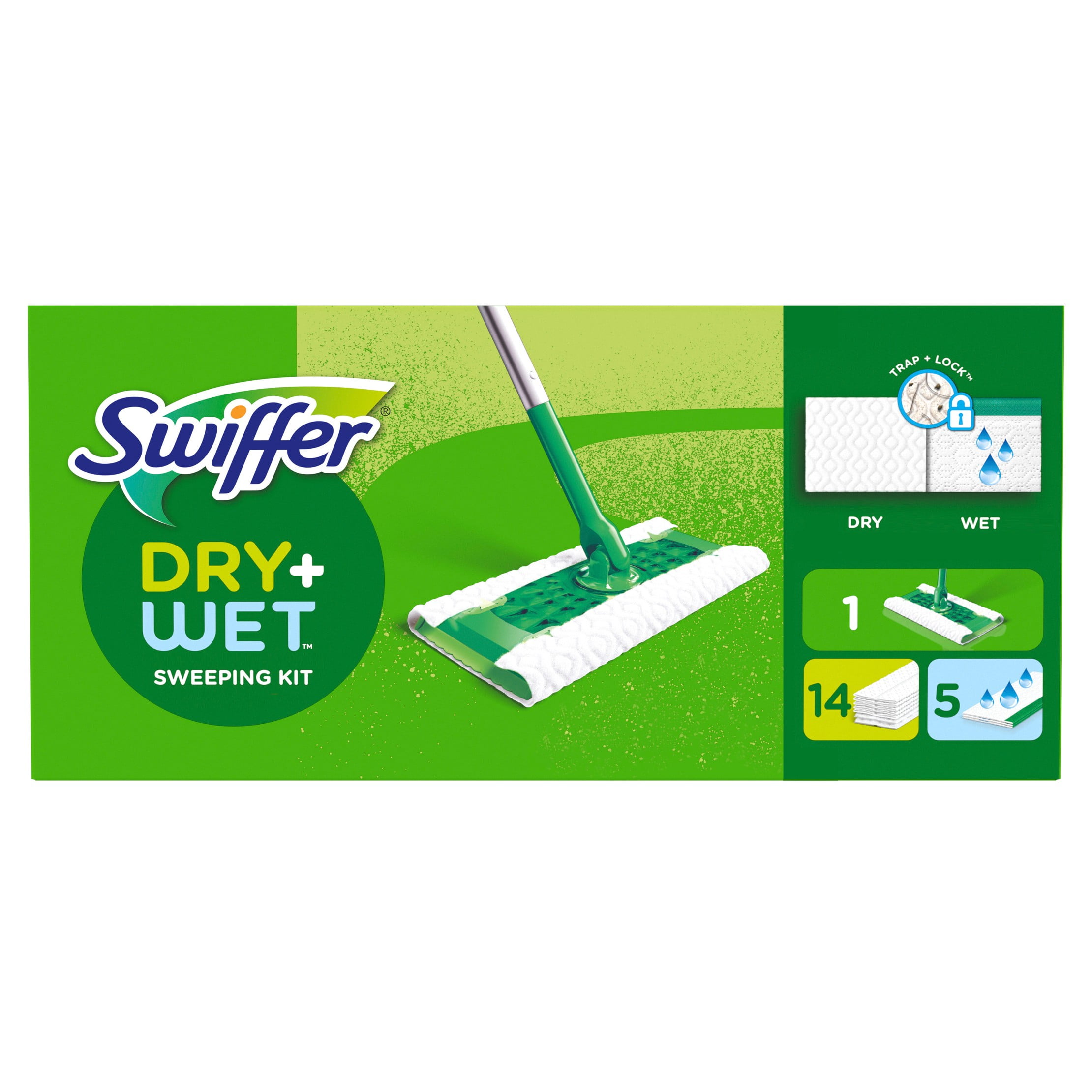 Sweeper Dry + Wet Heavy Duty All Purpose Floor Mopping and Cleaner Set ...