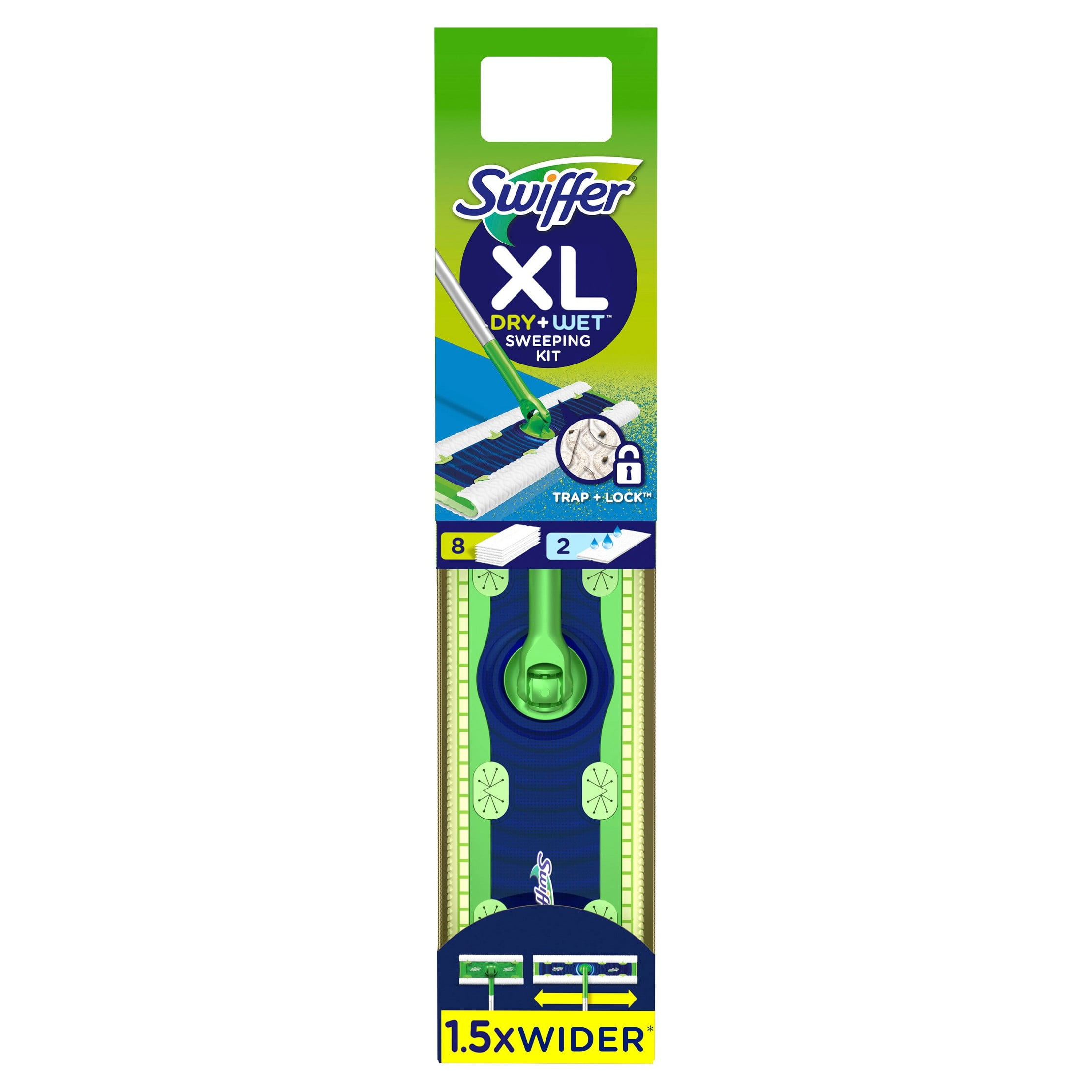 Sweeper Dry + Wet XL Sweeping Kit (1 Sweeper, 8 Dry Cloths, 2 Wet ...