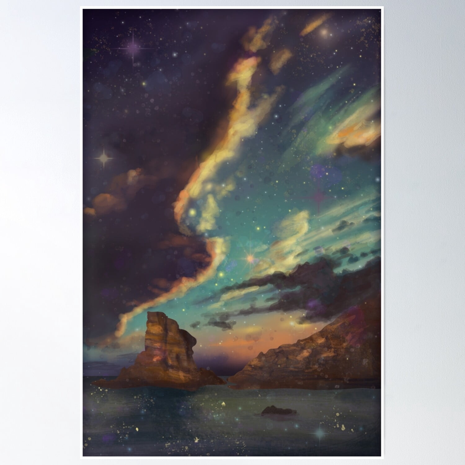Sweeping Night Sky Poster Wall Art, Modern Wall Decor, 24x36 UNFRAMED ...