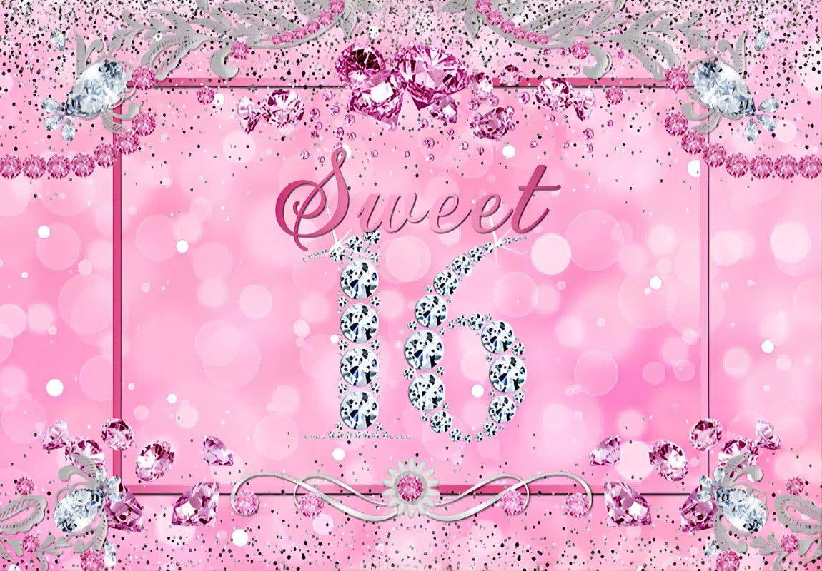 Sweet 16 Backdrop Neon Graffti s Crown Hot Pink Girl 16th Birthday ...