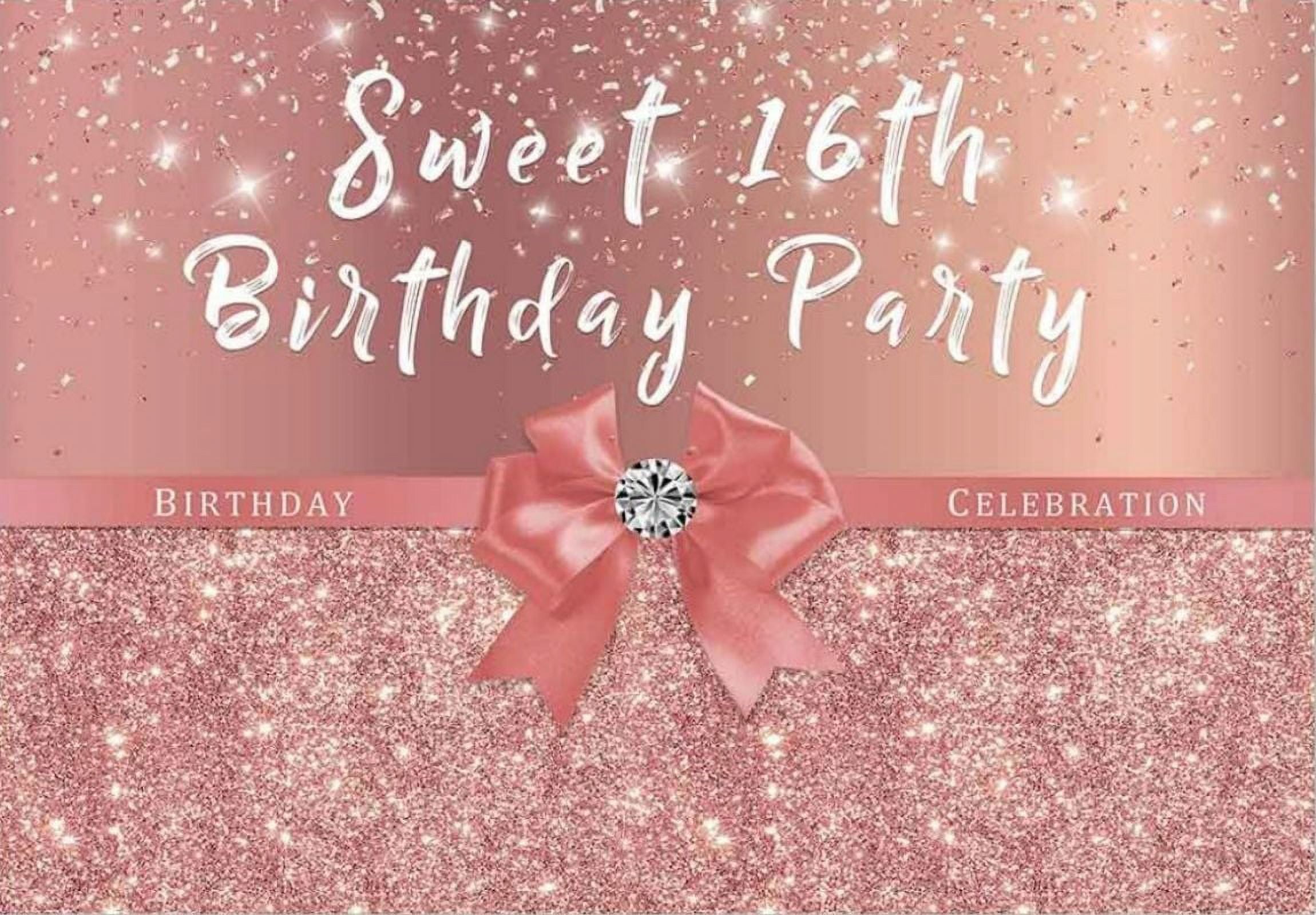 Sweet 16 Backdrop Neon Graffti s Crown Hot Pink Girl 16th Birthday ...