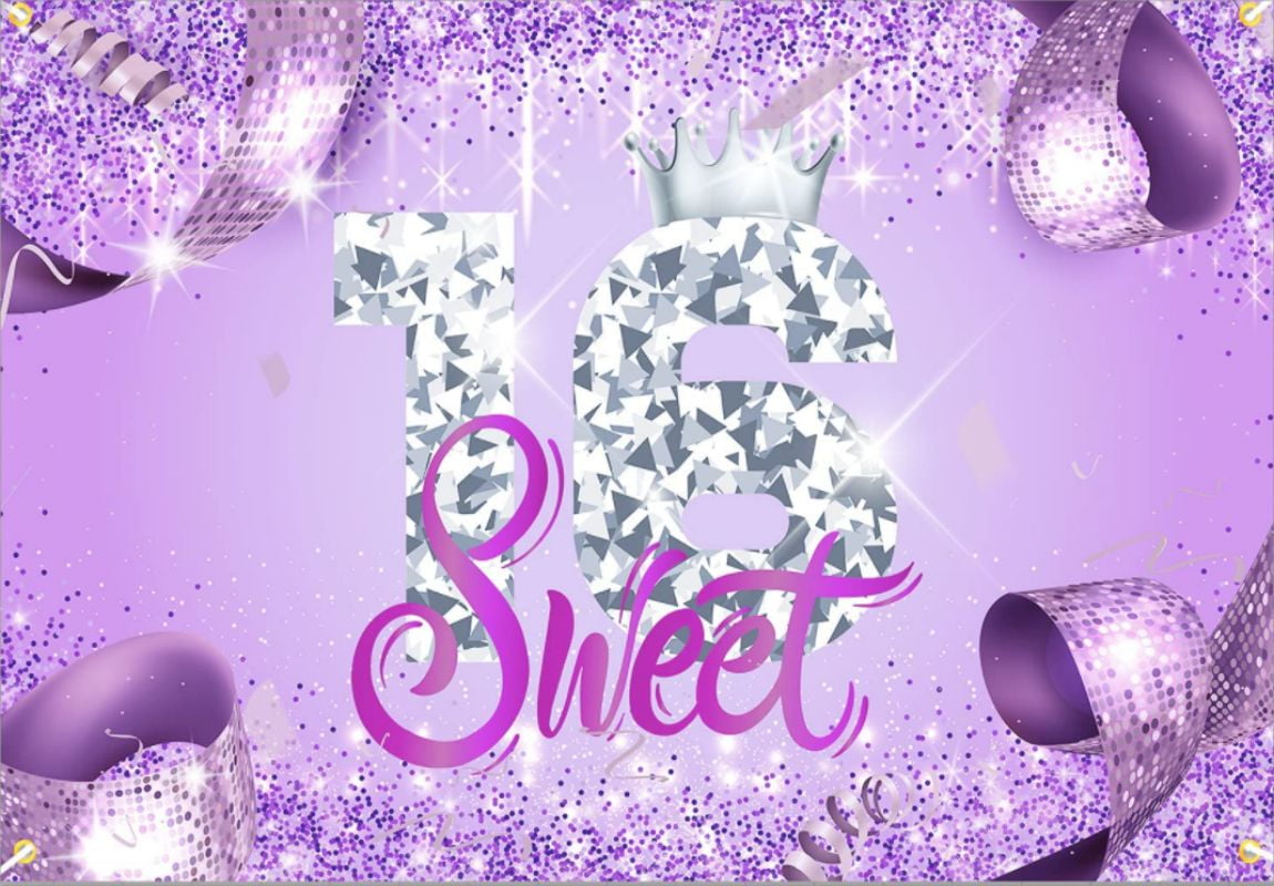 Sweet 16 Birthday Backdrop Pink Dress Floral Photography Background ...