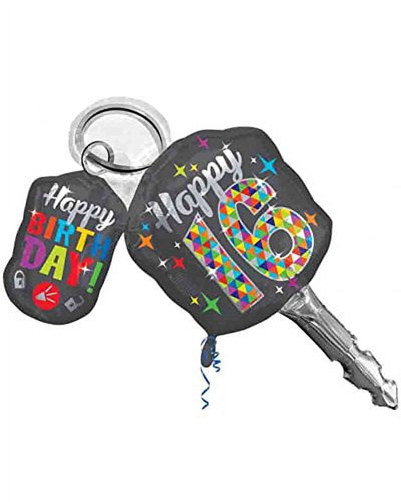 Sweet 16 Birthday Car Keys Shaped 38" Mylar Balloon - Walmart.com