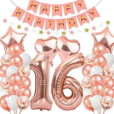 Sweet 16 Party Decorations, 16th Birthday Boxes Balloons Party Supplies ...
