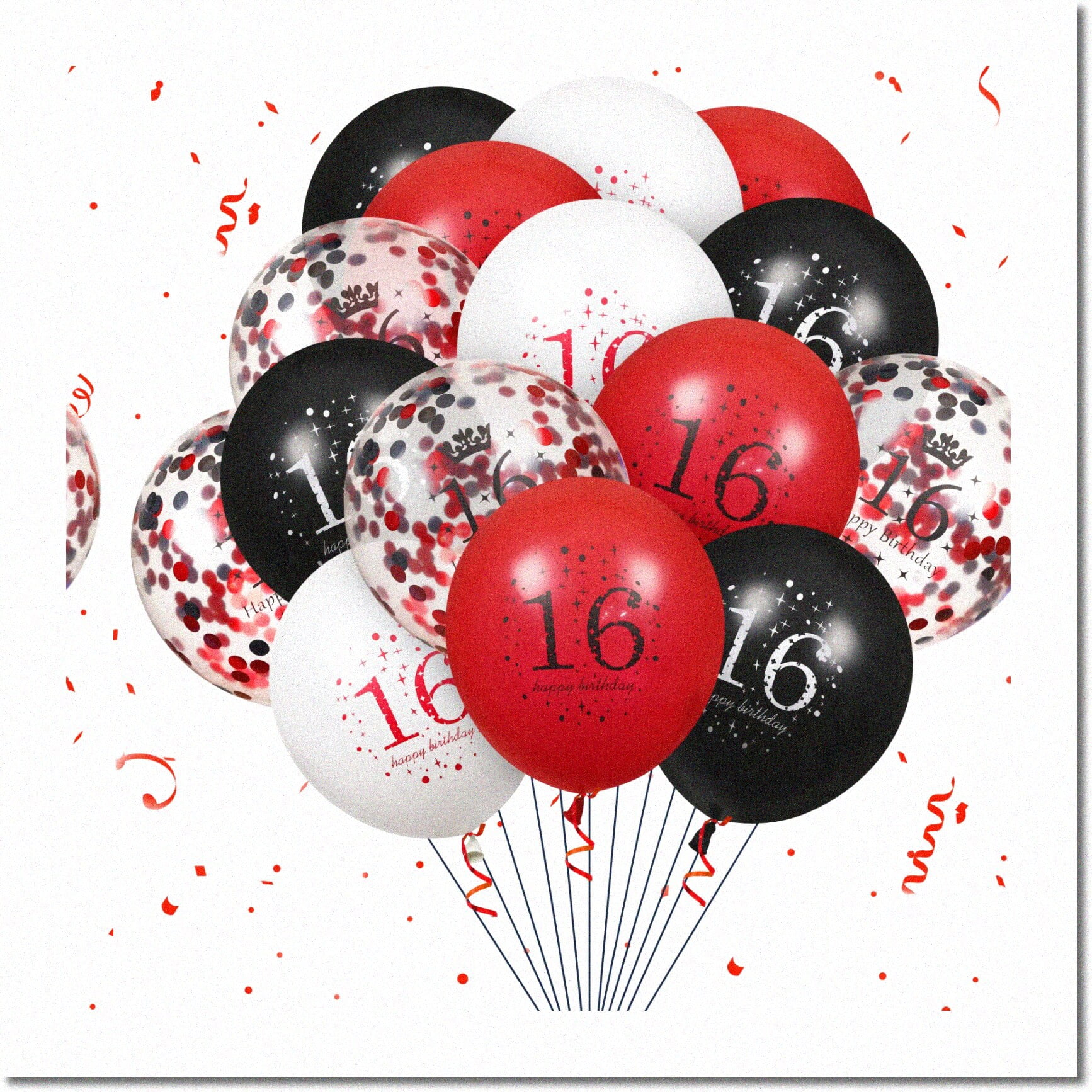 Sweet 16 Celebration Kit - Vibrant Latex Balloons for Girls & Boys, Red ...